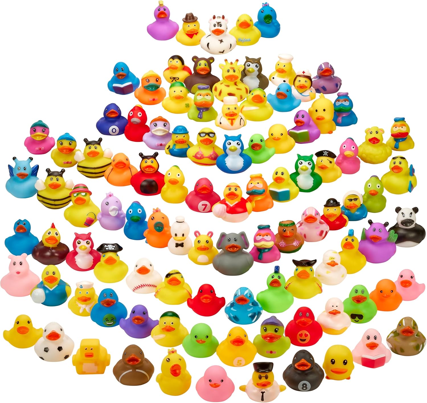 Amazon.com: Playbees Rubber Ducks in Bulk 25 Pack Assortment Duckies ...