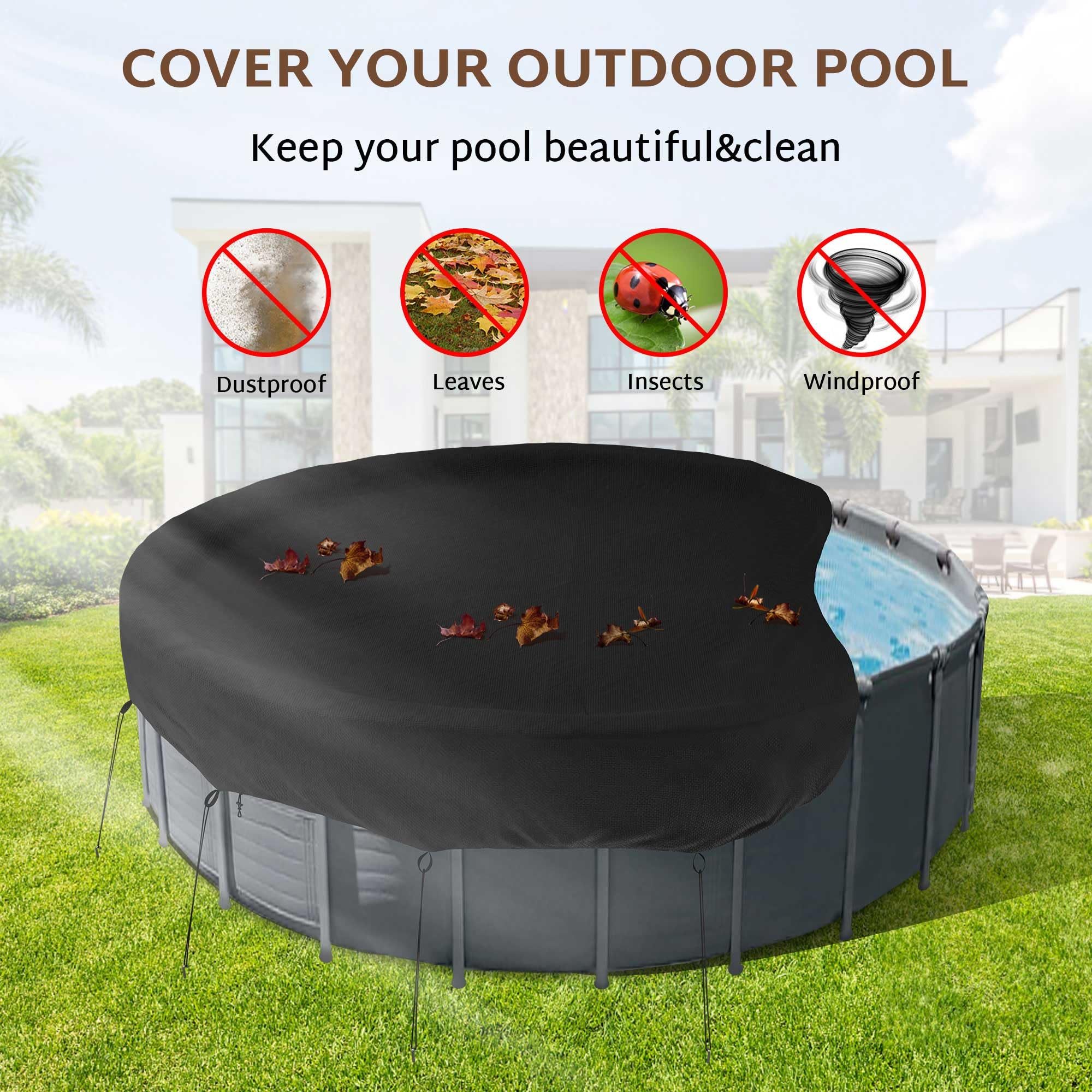 Snapklik.com : iBirdie Outdoor Above Ground Pool Cover For Round 23 24 ...