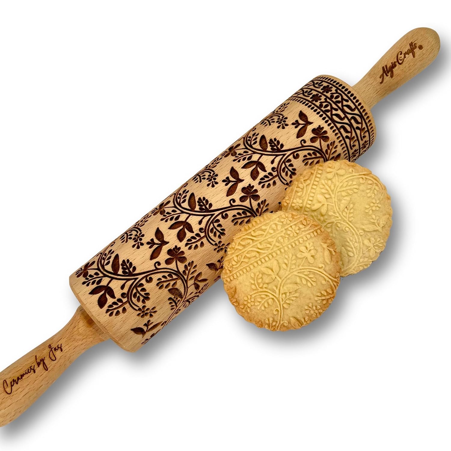 Amazon.com: FLORAL VINE Embossing Rolling Pin Designed in Cooperation ...