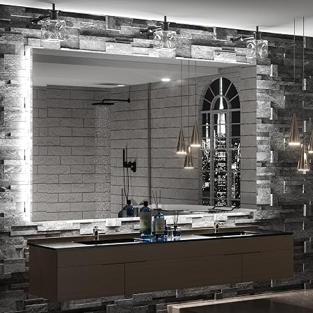 Amazon.com: Krugg | Large 66 Inch X 36 Inch LED Bathroom Mirror ...