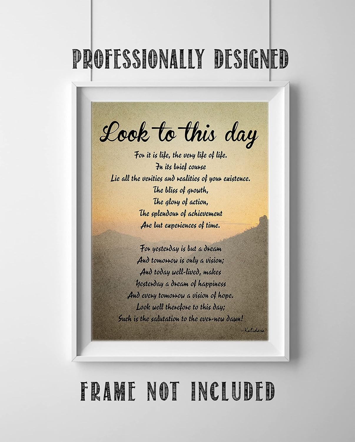 Buy Look To This Day Kalidasa Poem Wall Art 11 x 14 Unframed Print ...