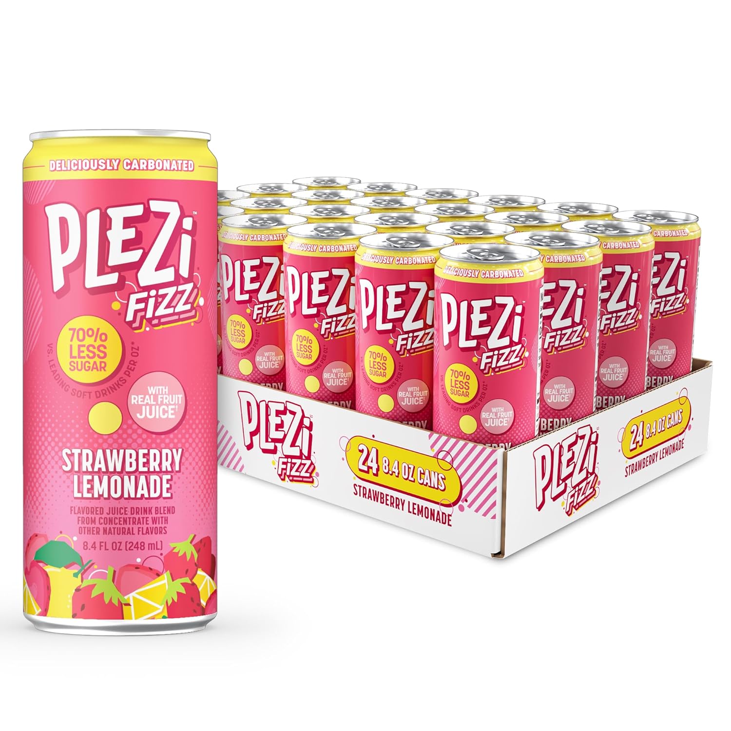Amazon.com : PLEZi FiZZ Carbonated Juice Drink - with Real Fruit Juice ...