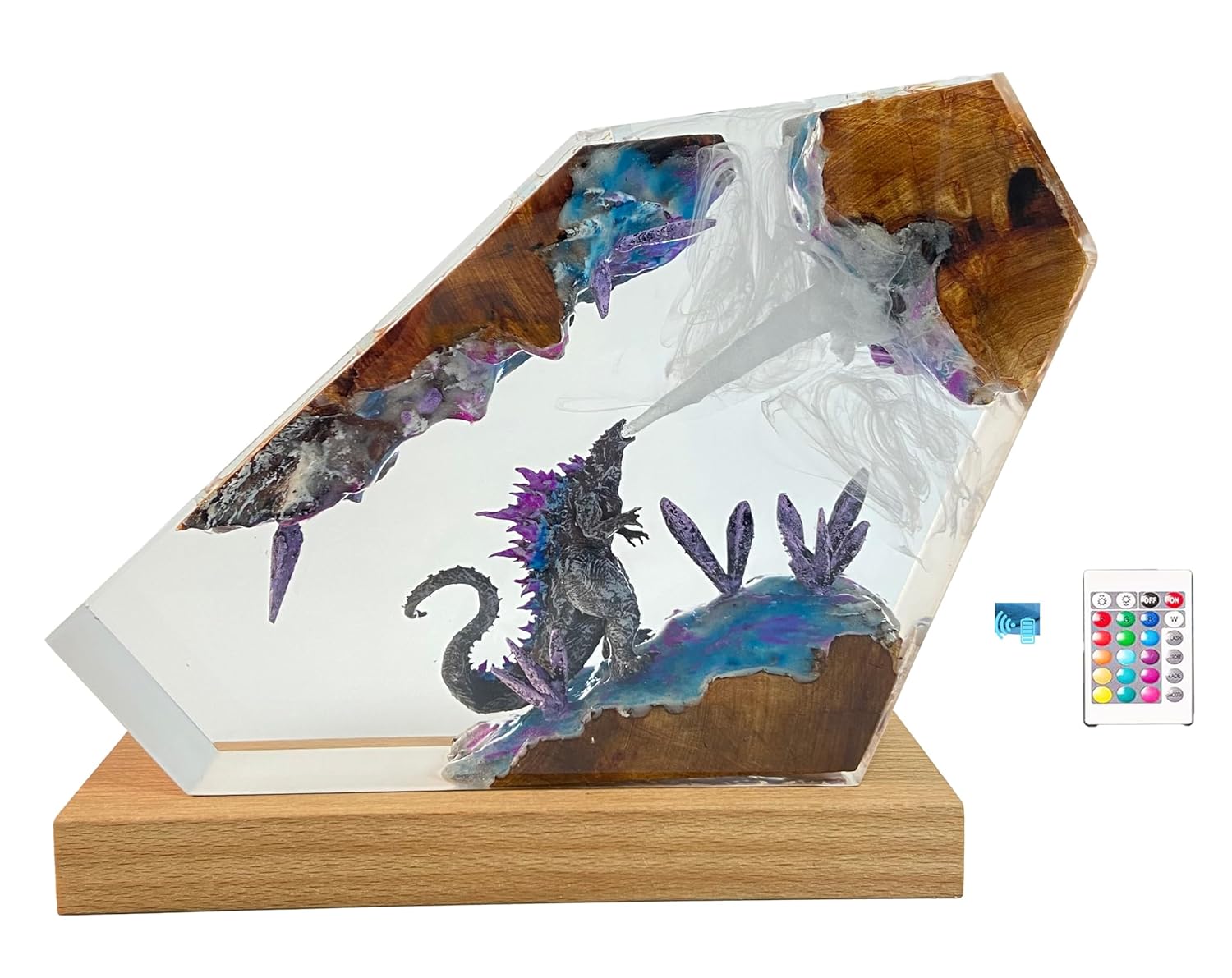 Amazon.com: LED Color Changing Godzilla Night Light, Hexagonal Crystal ...