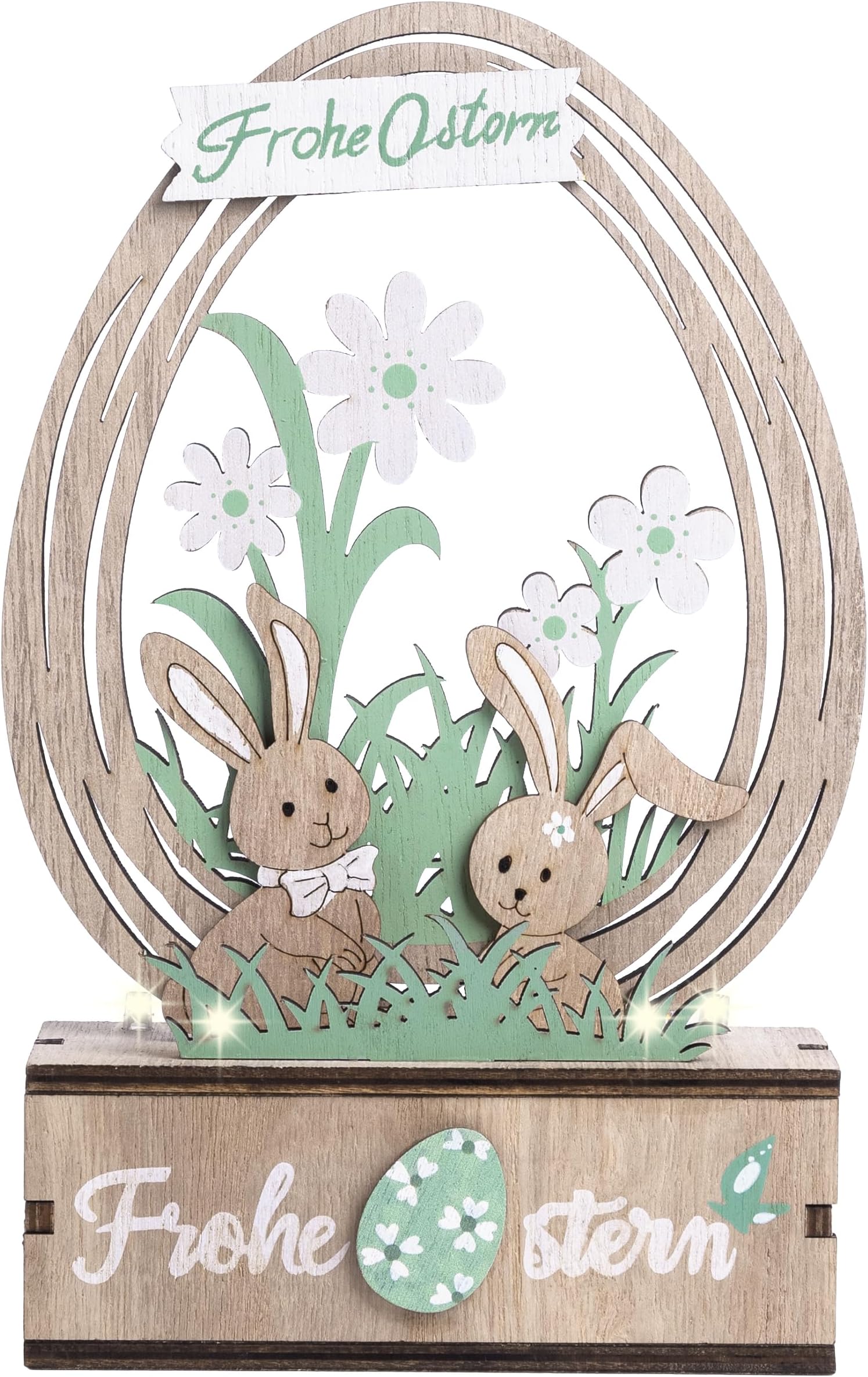 Amazon.de: Valery Madelyn 22cm Deko Aufsteller für Ostern mit LED Licht, Osterhasen Osterdeko ...