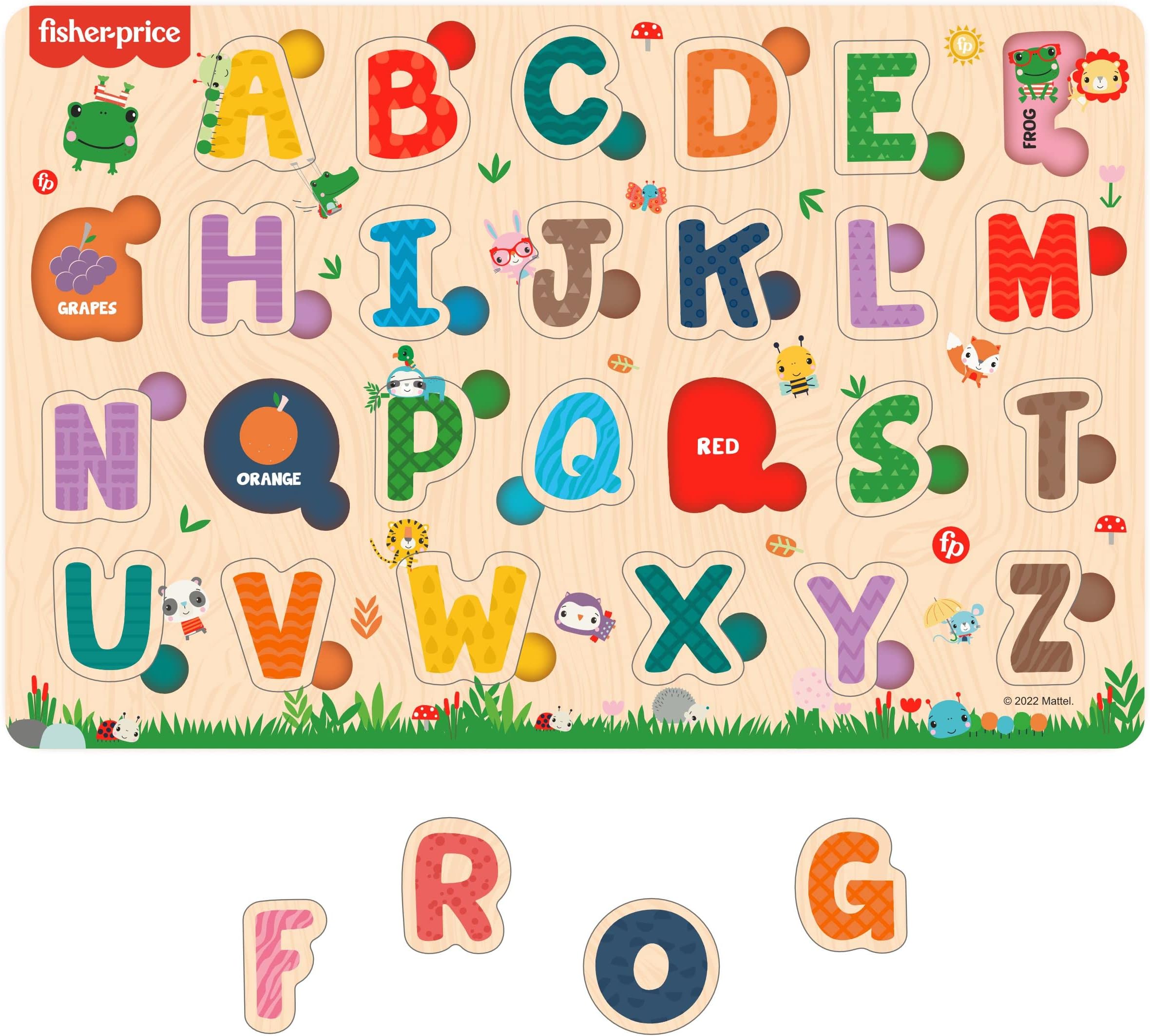 Fisher Price Wooden Alphabets Montessori Educational Pre-School Puzzle ...