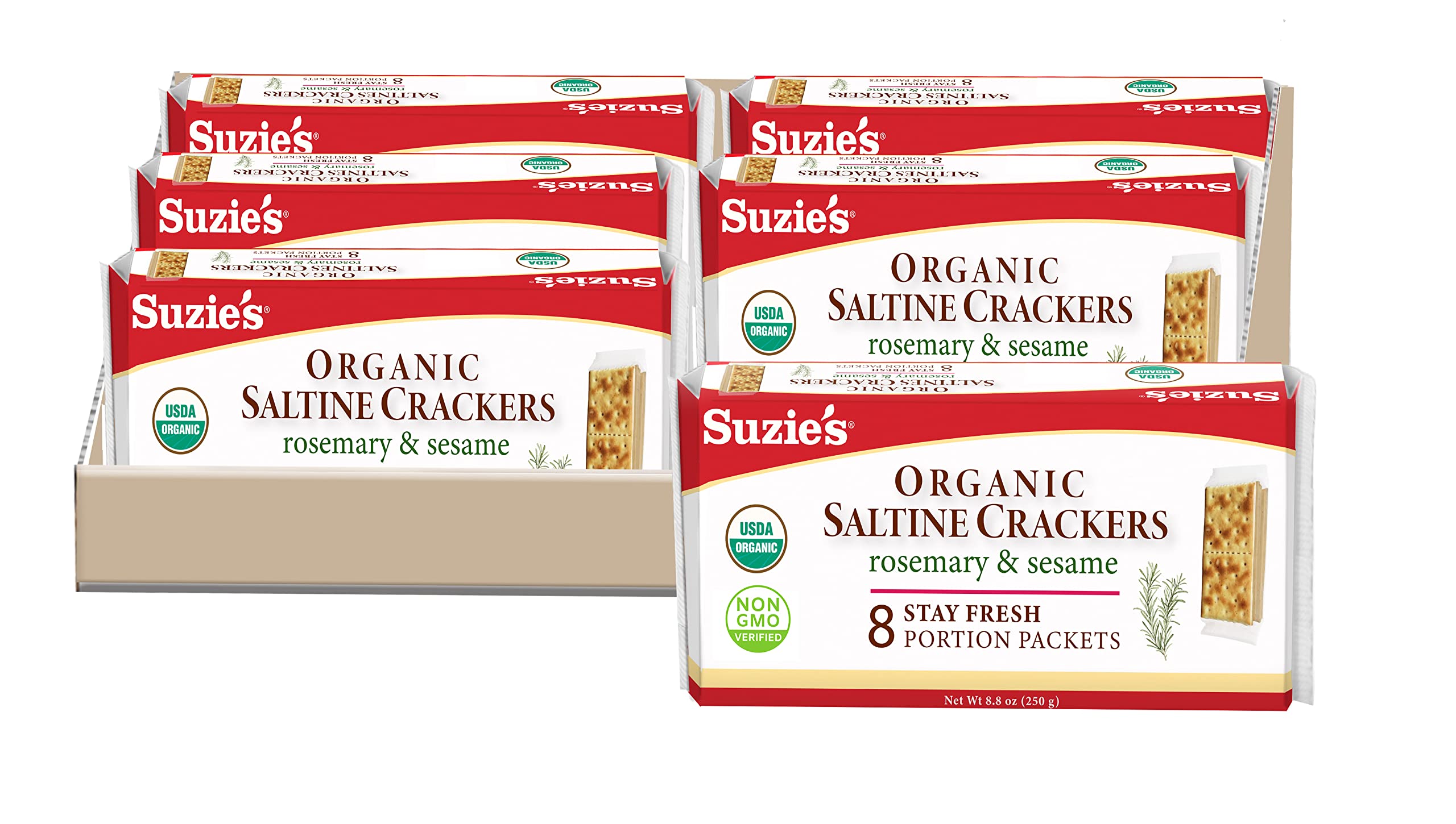 Amazon.com: Suzie's Organic Saltines Crackers, Rosemary Sesame, Healthy ...