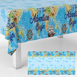 Amazon.com: GZBJMYGS Adventure Awaits Tablecloths Let The Adventure ...