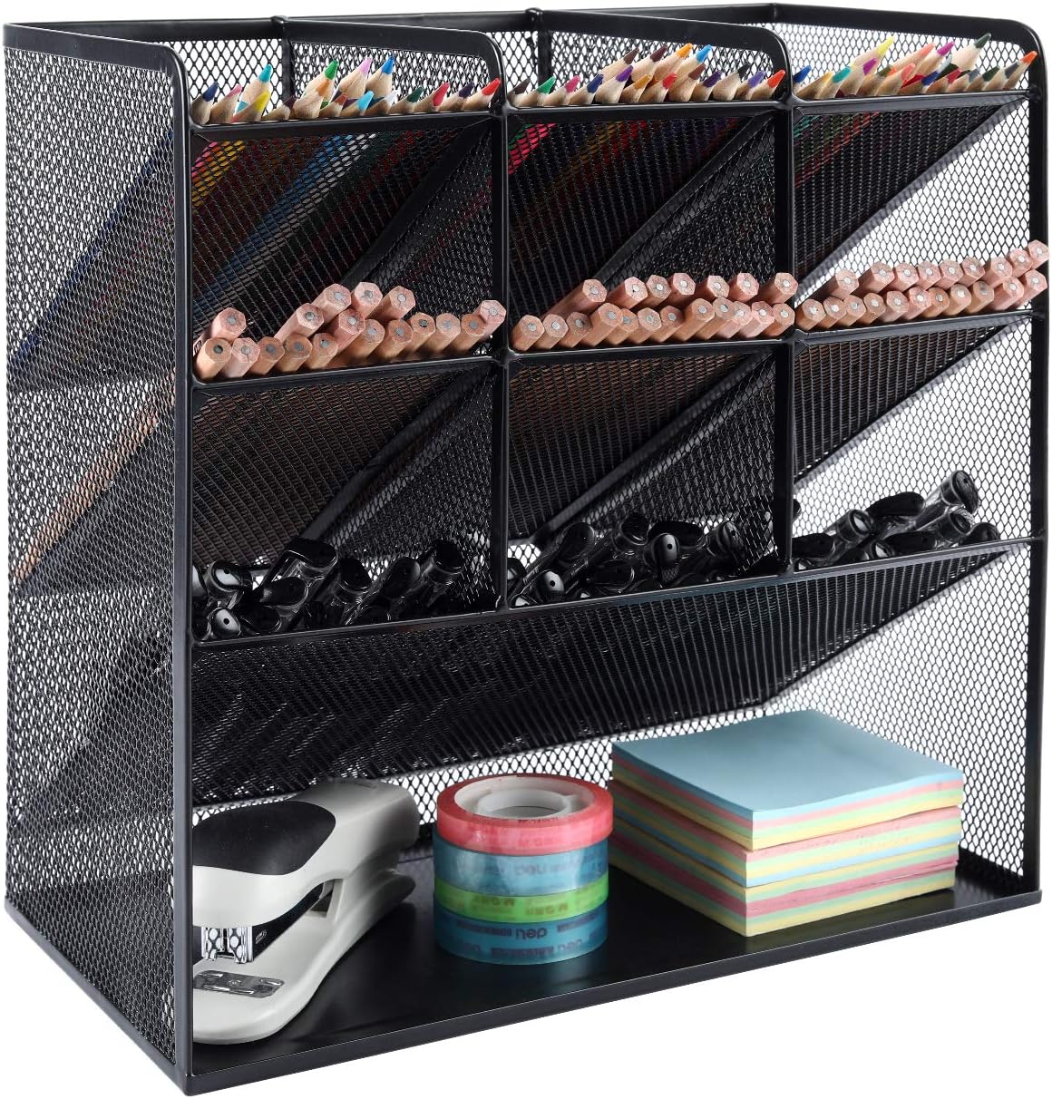 EasyPAG Office 4 Tier Mesh Desk Tidy Pen Storage Pencil Holder Desktop ...