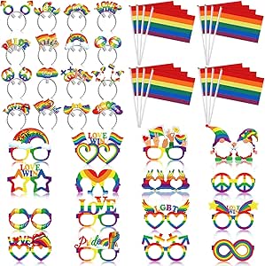 Amazon.com: Blosssound 48 Pcs Rainbow Pride Party Favors Pride Photo ...