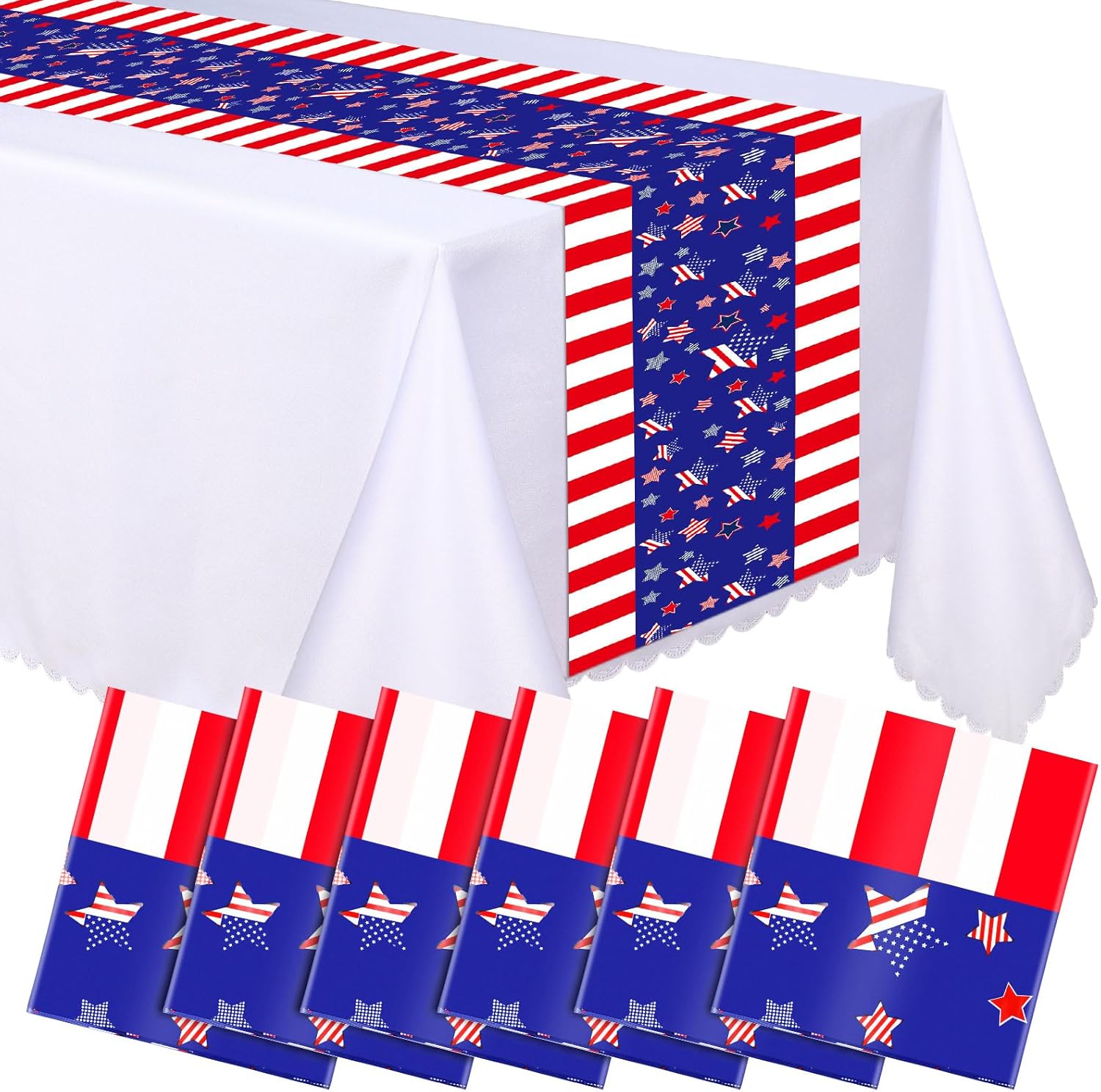 Amazon.com: Windkream 6 Pcs 4th of July Table Runner 14 x 108 Inch ...