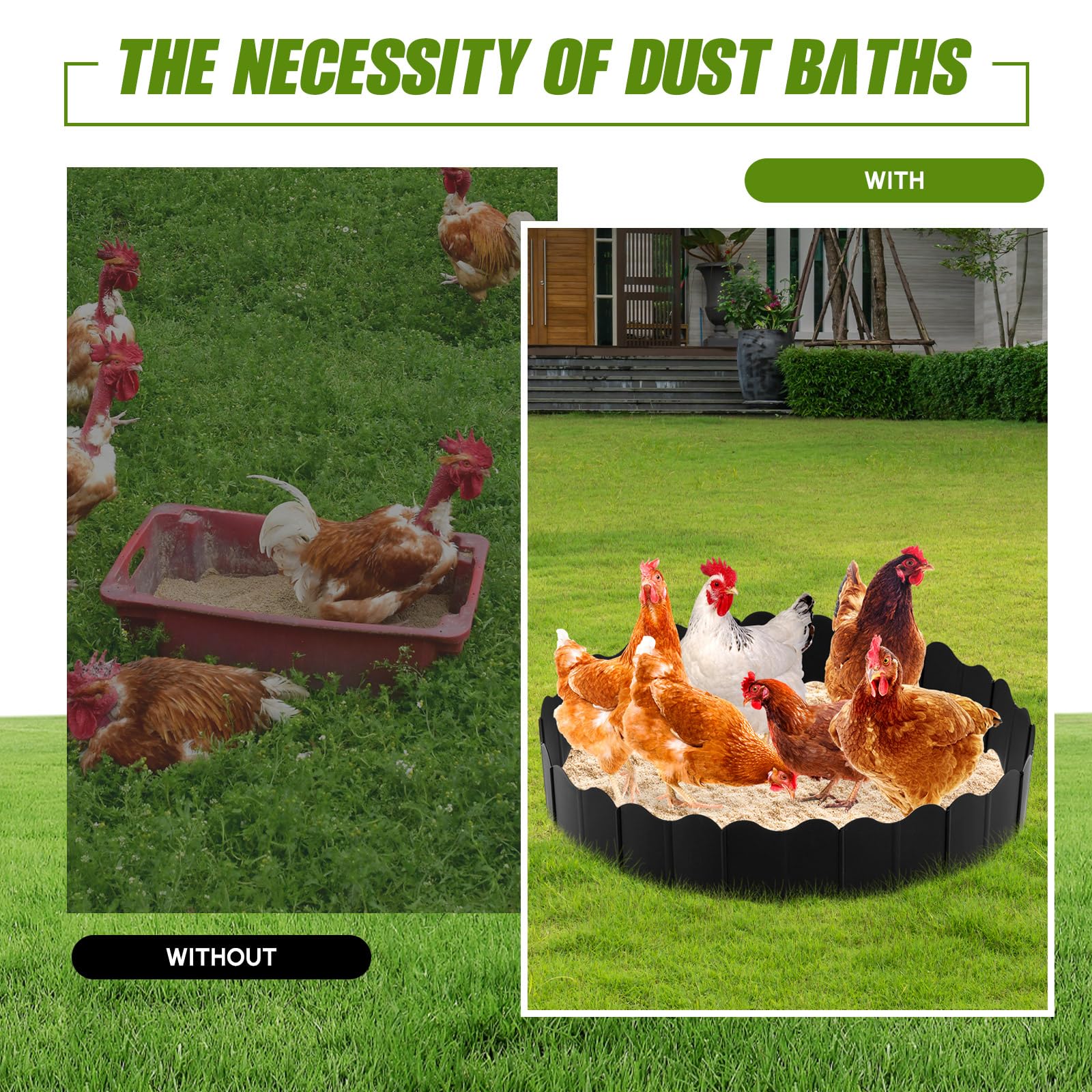Snapklik.com : Large Chicken Dust Bath Tub 36.4 Dia X 5.5 H Bottomless ...