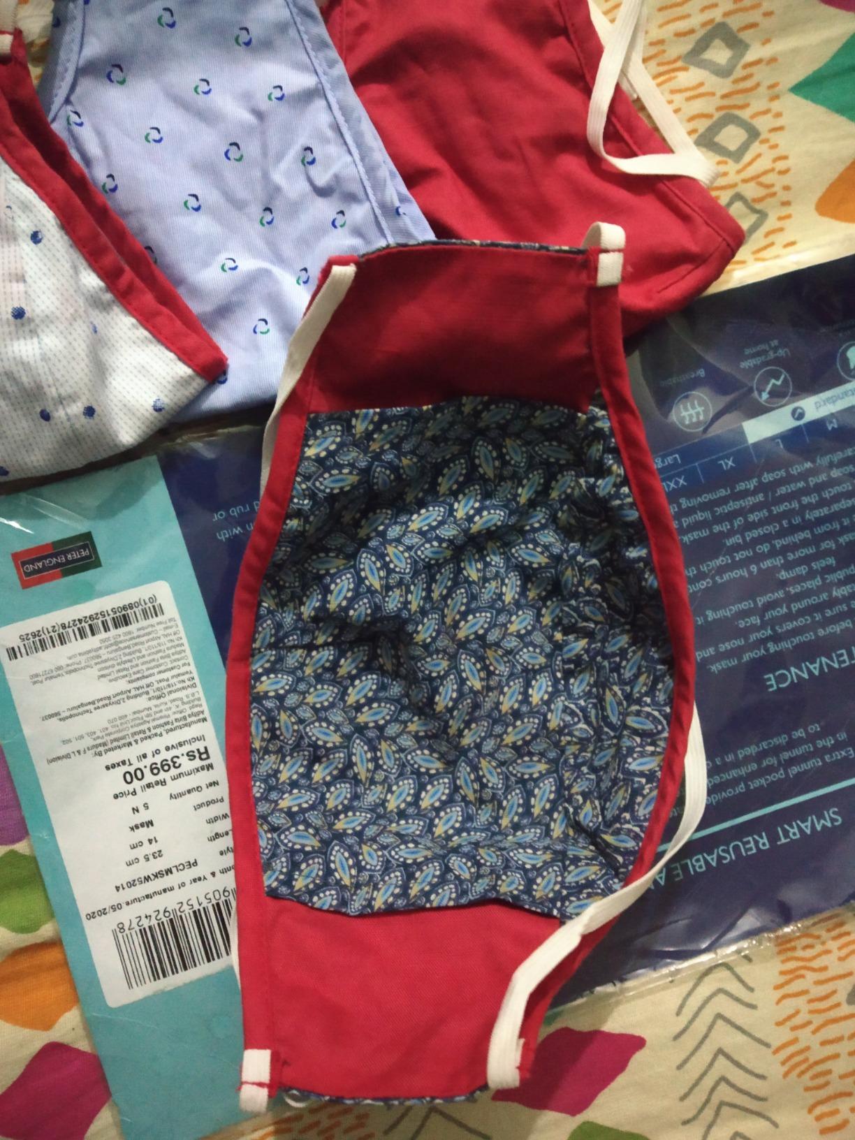 Peter England Men's Cotton Face Mask (PECLMSKW52014_Assorted_Free Size ...