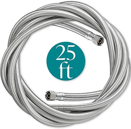 Refrigerator Water Line for Ice Maker Braided - 25' Pex Water Supply ...
