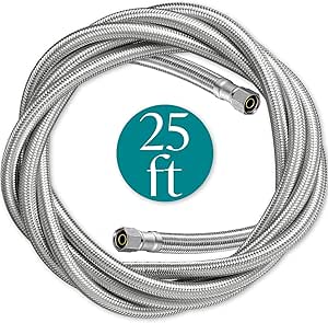 Refrigerator Water Line for Ice Maker Braided - 25' Pex Water Supply ...