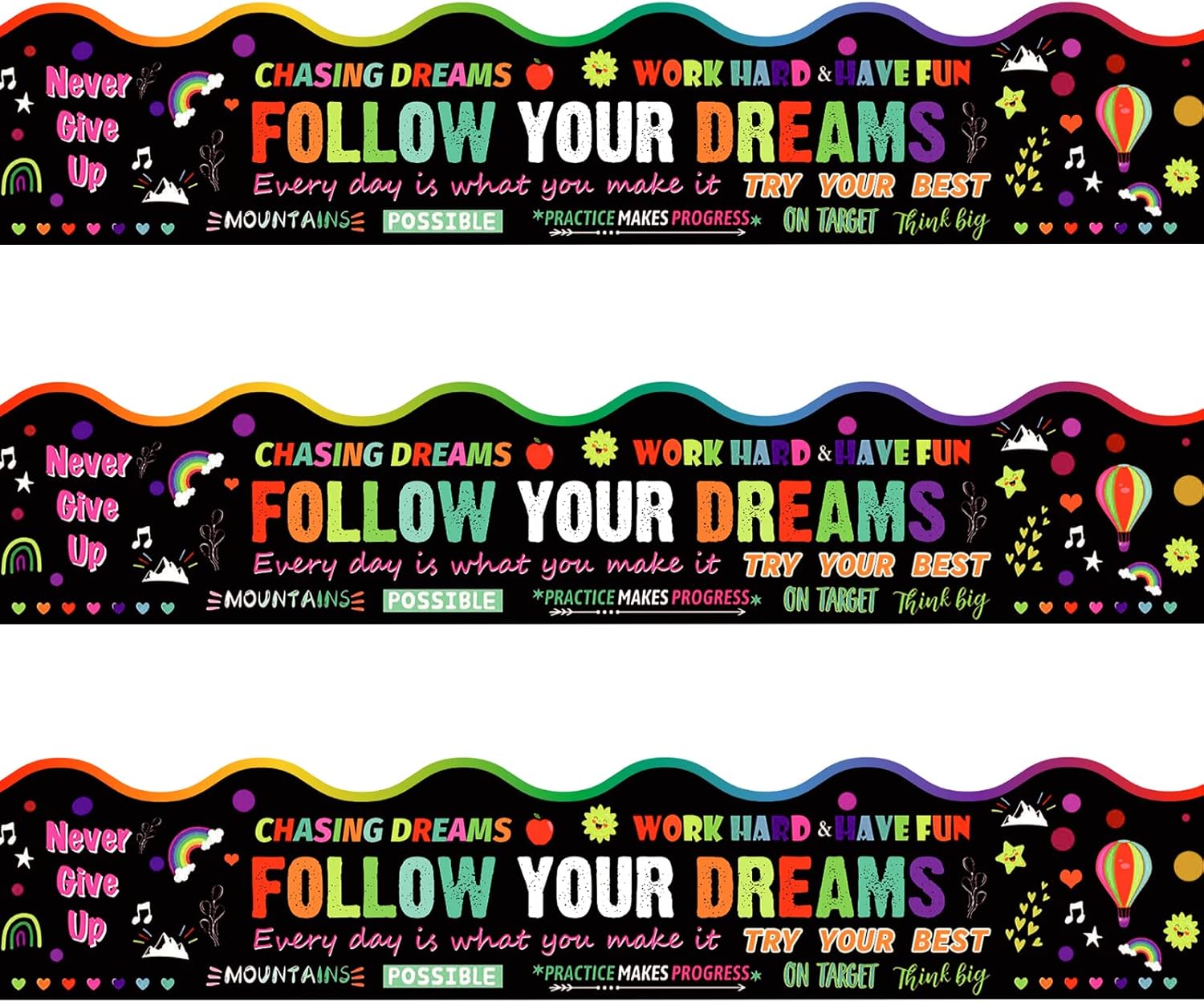 Amazon.com : Inspirational Quote Bulletin Board Borders,50Pcs ...