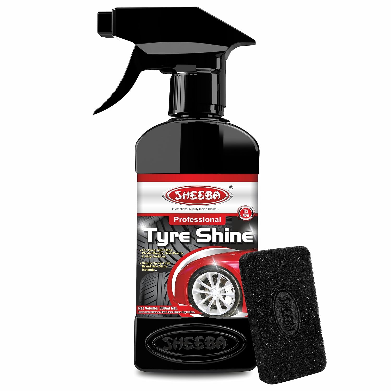 SHEEBA TYRE Shine Polish with Foam applicator pad for Cars & Bikes ...