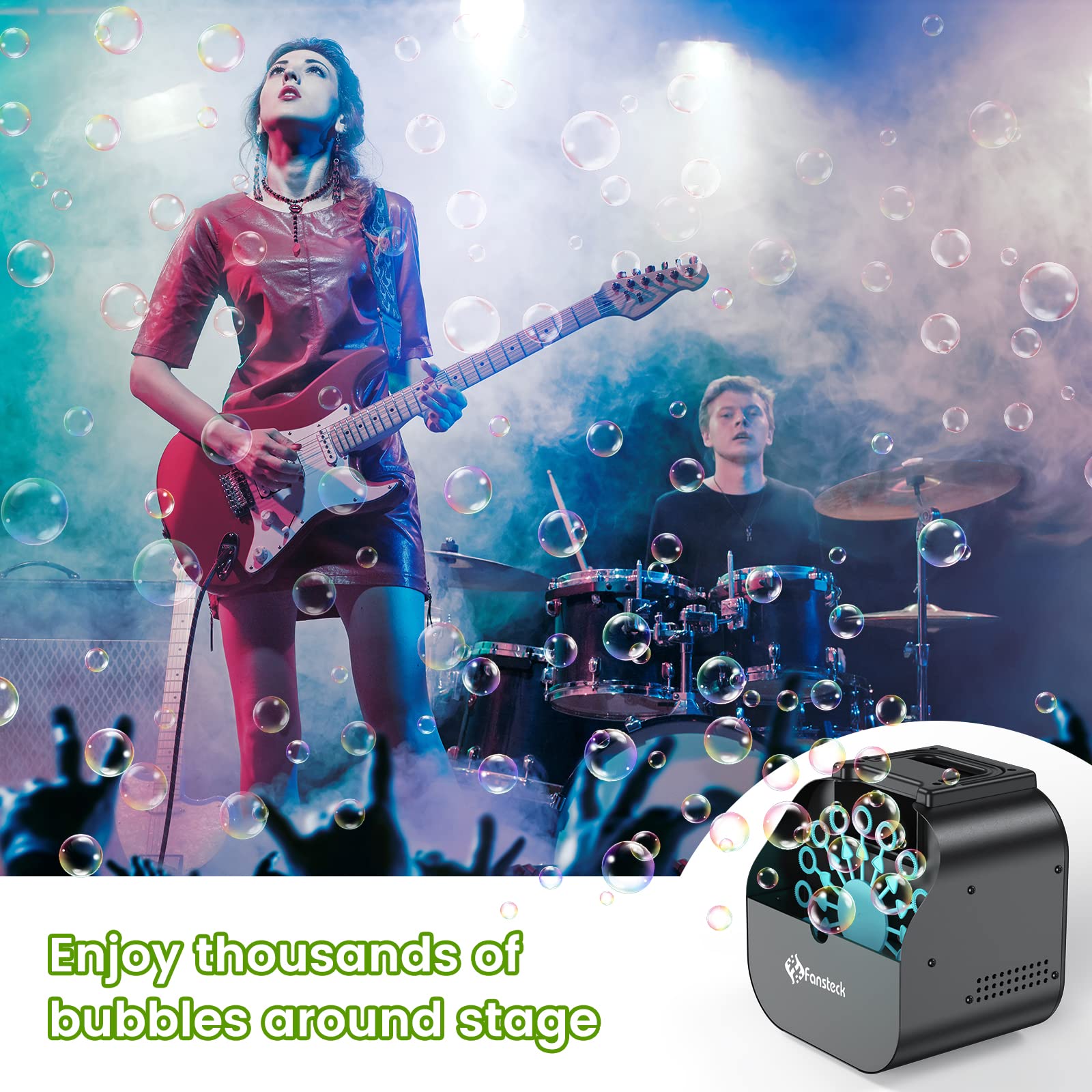 Fansteck Bubble Machine, Professional Wireless Remote Control Bubble ...