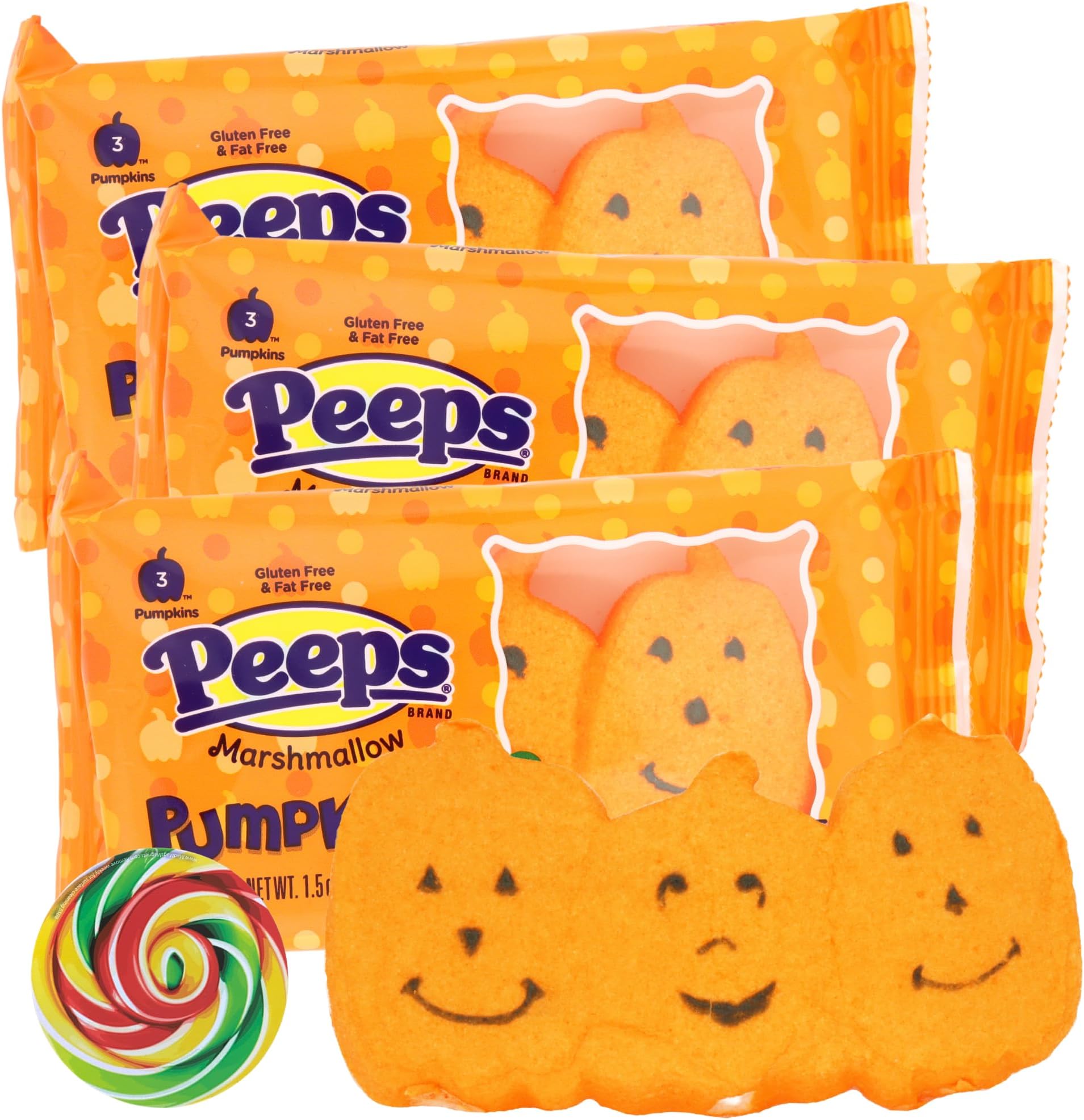 Amazon.com : Sweetzo - Halloween Pumpkin Peeps, Soft and Chewy ...