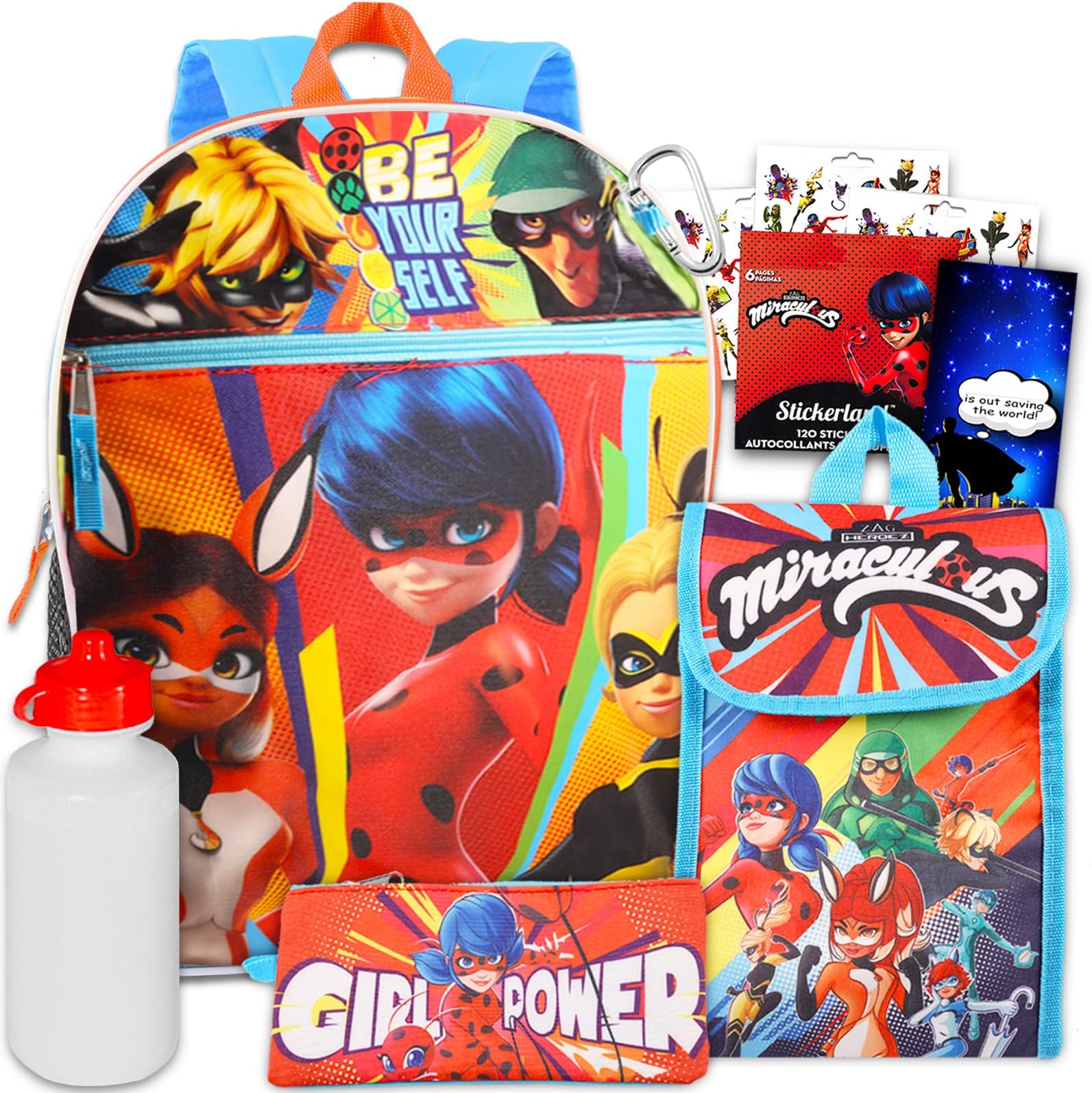Amazon.com: Miraculous Ladybug Backpack Set with Lunch Bag for Girls ...
