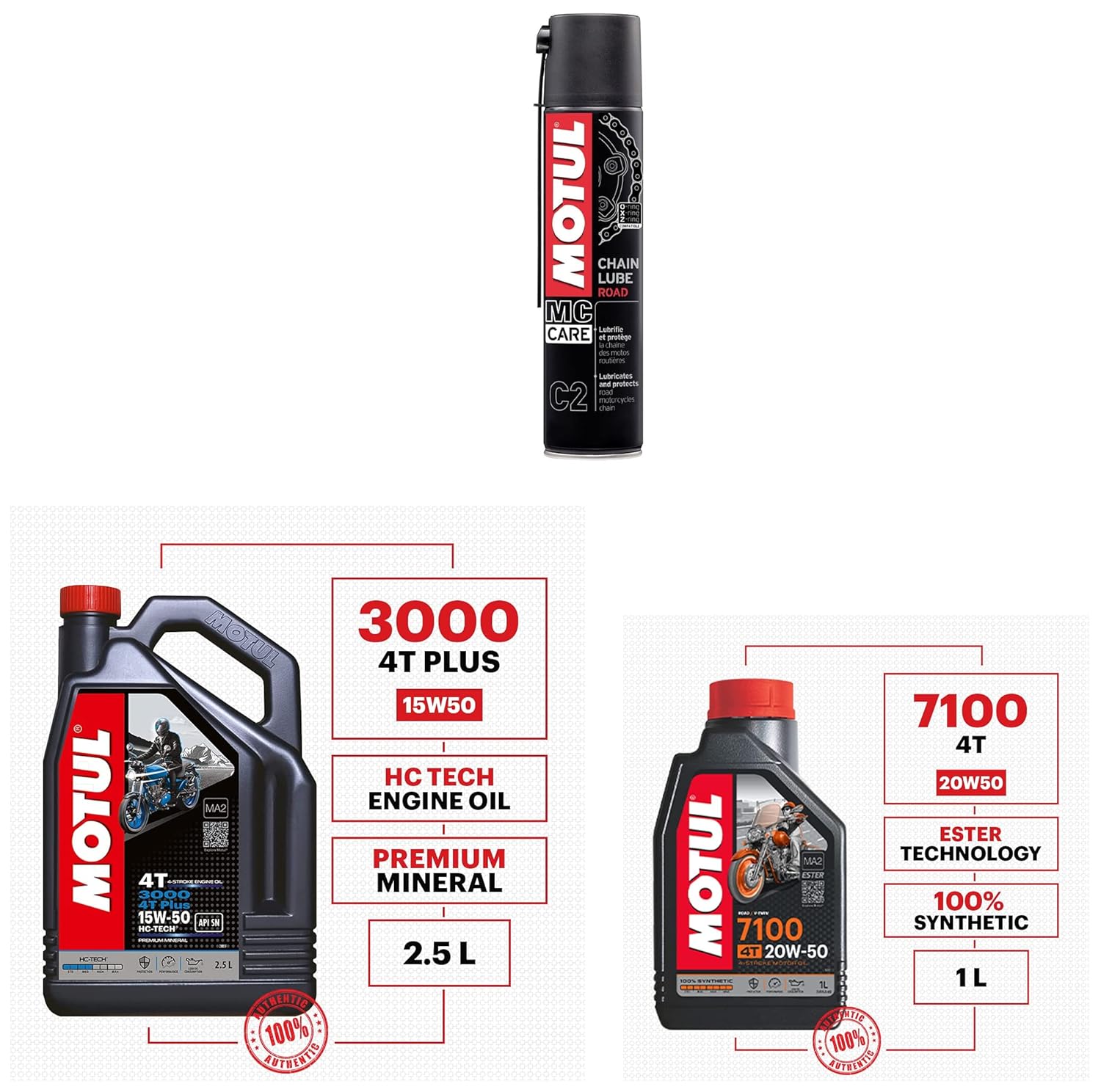 Motul 3000 4T Plus 15W50 API SM HC Tech Engine Oil for Royal Enfield ...