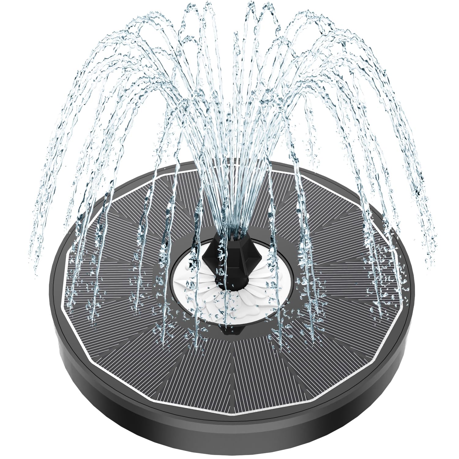 Snapklik.com : Yzert Solar Fountain Glass White Flower, 35W Bird Bath ...