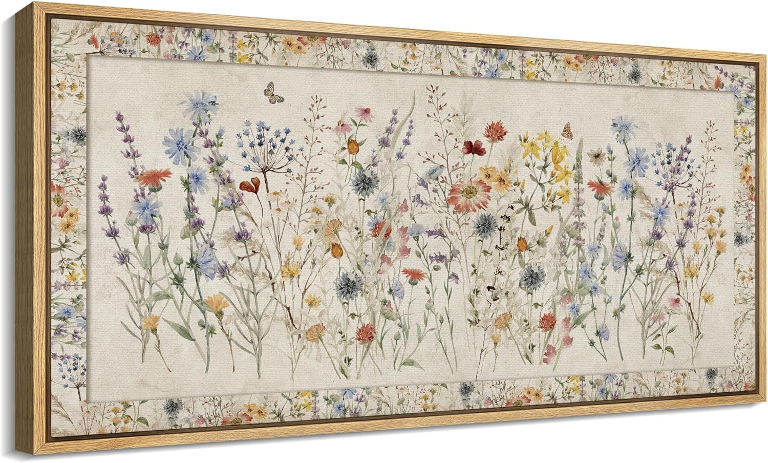 Amazon.com: SIGNFORD Extra Large Framed Canvas Print Wall Art Charming Wildflower Botanical ...