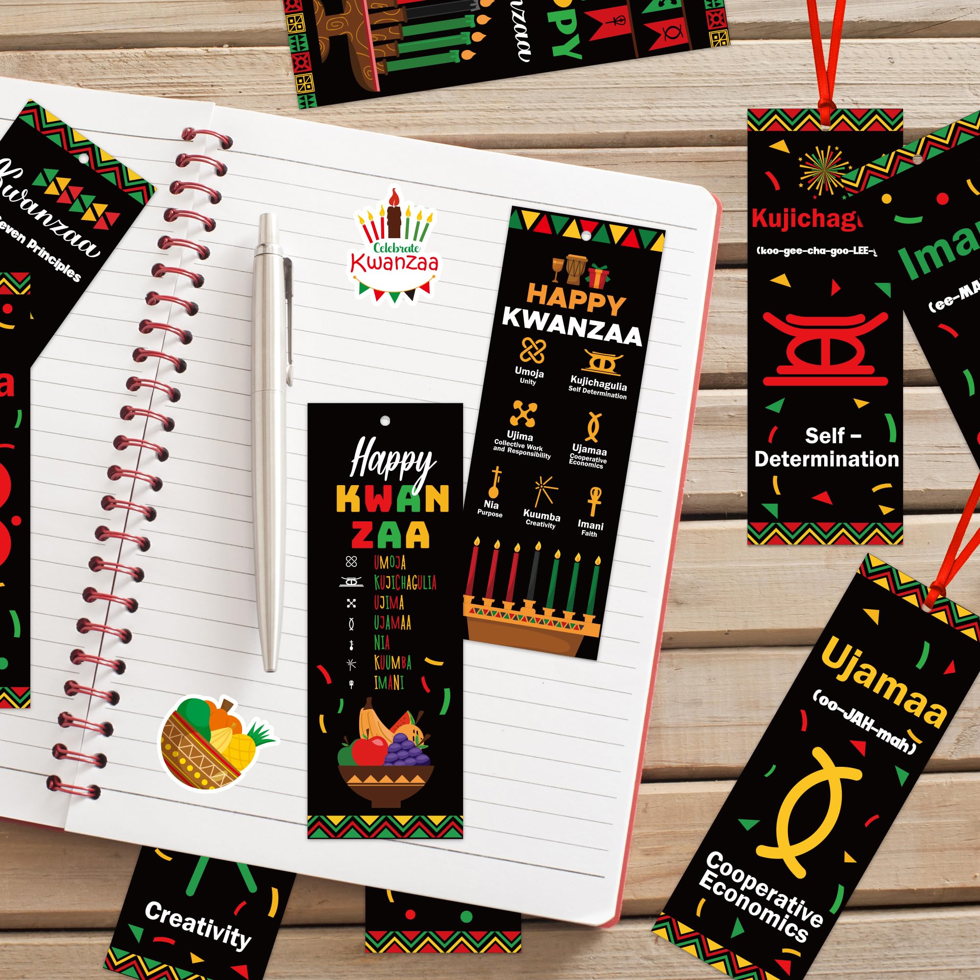 Snapklik.com : Happy Kwanzaa Bookmarks - 120Pcs African Traditional ...