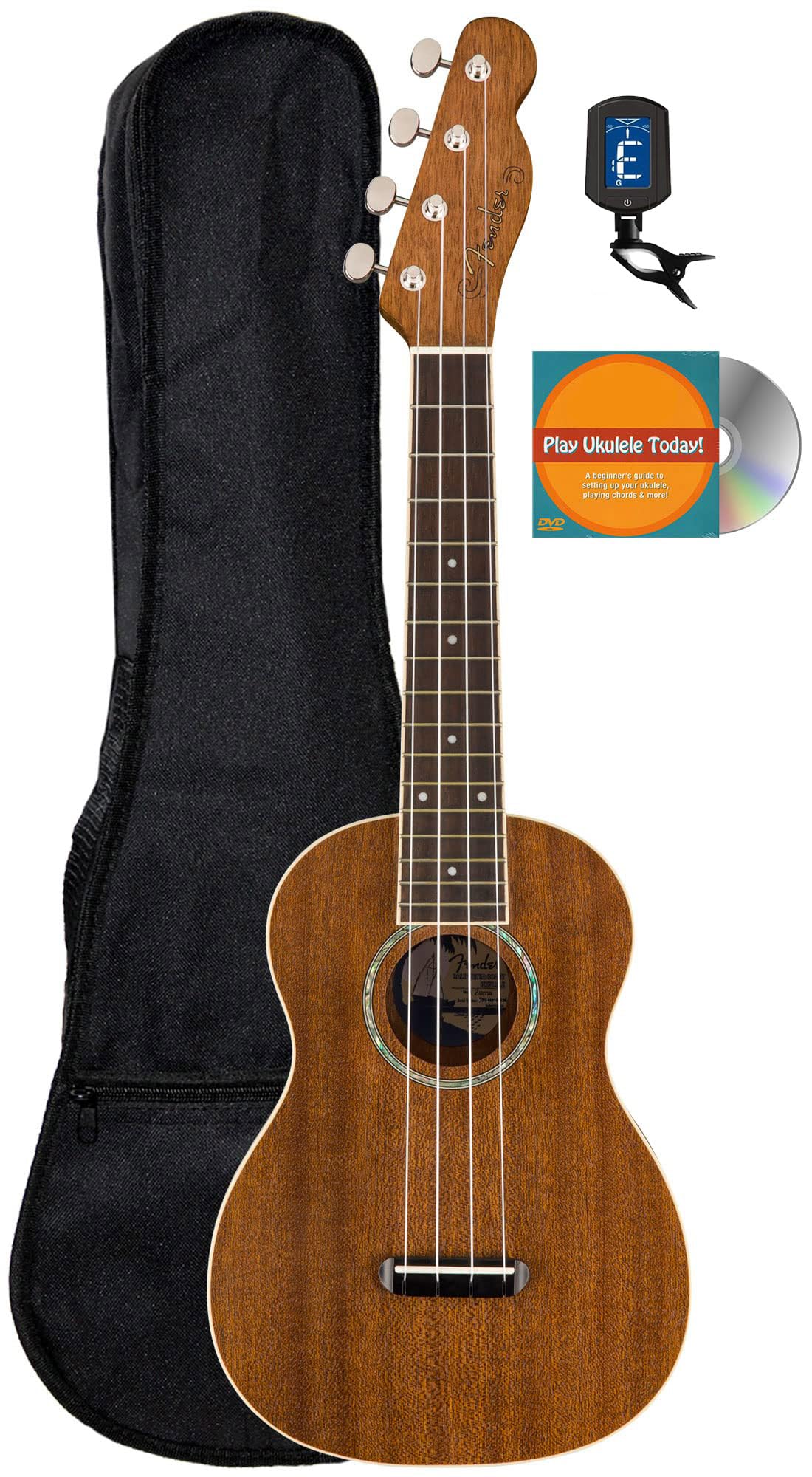 Amazon.com: Fender Zuma Classic Concert Ukulele - Natural Bundle with ...