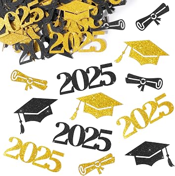Amazon.com: 100pcs Graduation Confetti for Table 2025 Large Glitter ...