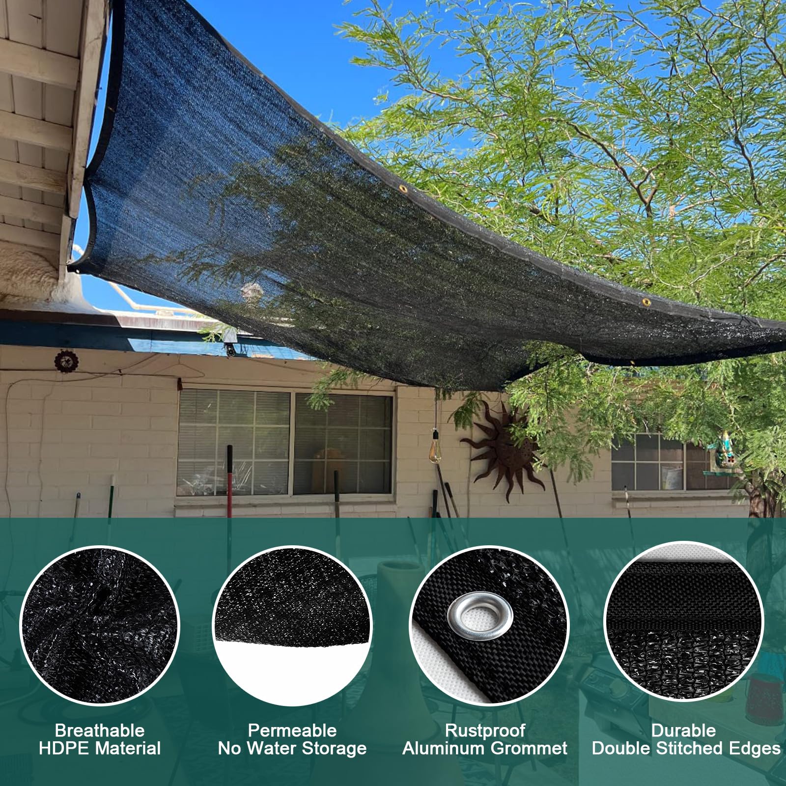 Snapklik.com : LOVE STORY 6x6FT 90% Black Garden Shade Cloth, Sun Shade ...