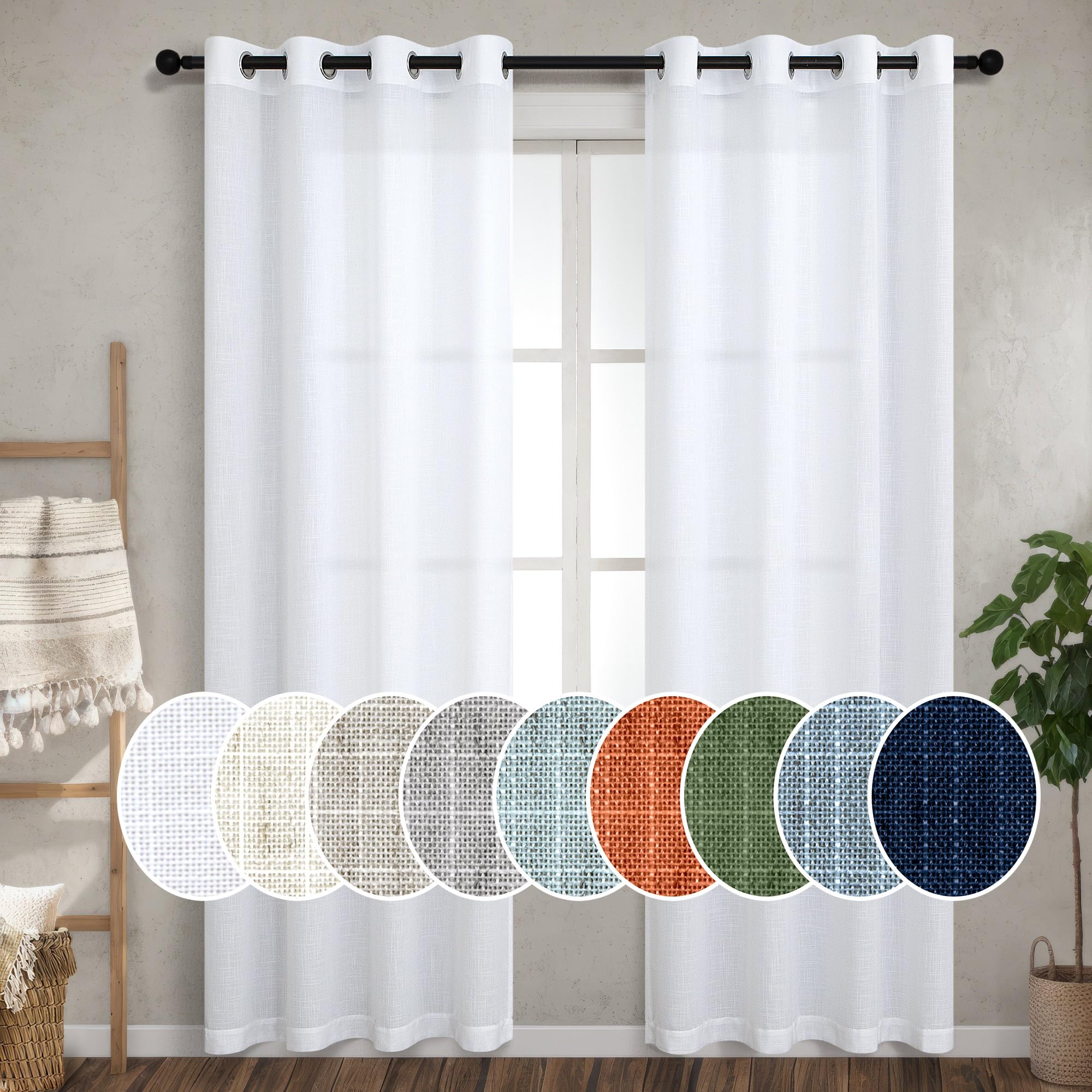 108 White Curtains Mercantile 108 Inches Off White Light Filtering Rod