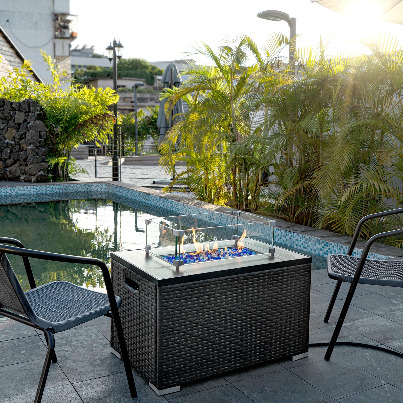 Snapklik.com : 20 Lbs Fire Pit Glass For Propane Fire Pit, 3/4 Inch ...