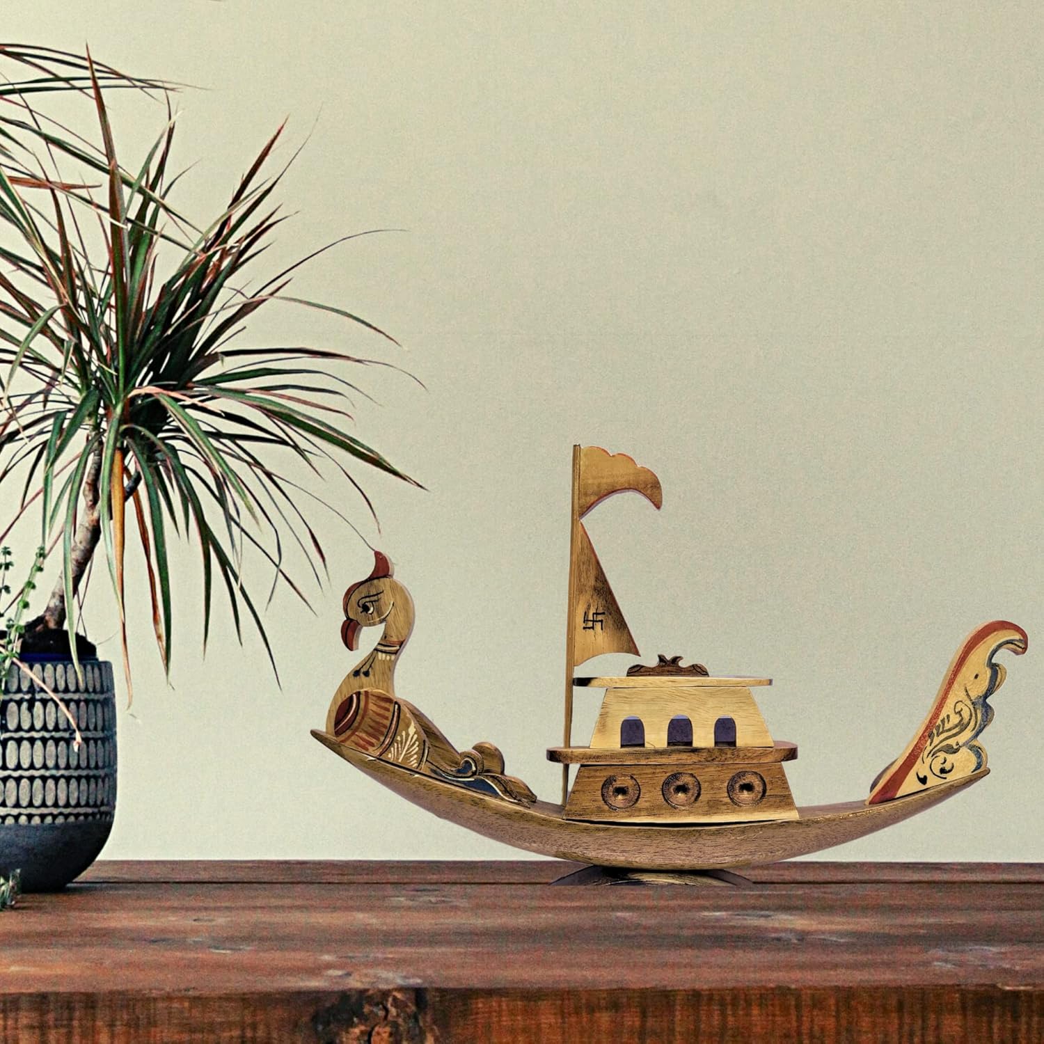 Himalayan Crafts Wooden Boat Ship Showpiece Item for Home Office ...