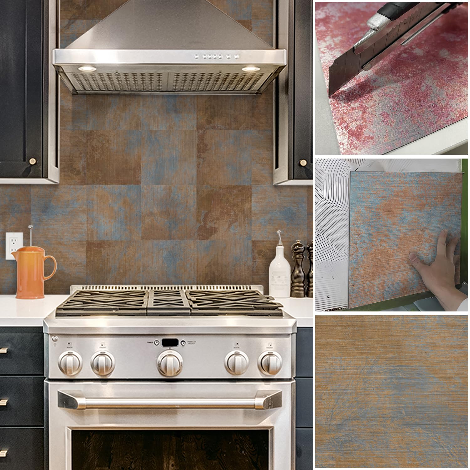 Rusted Metal Backsplash Restorers Azul Aged Solid Copper Sheet | Van