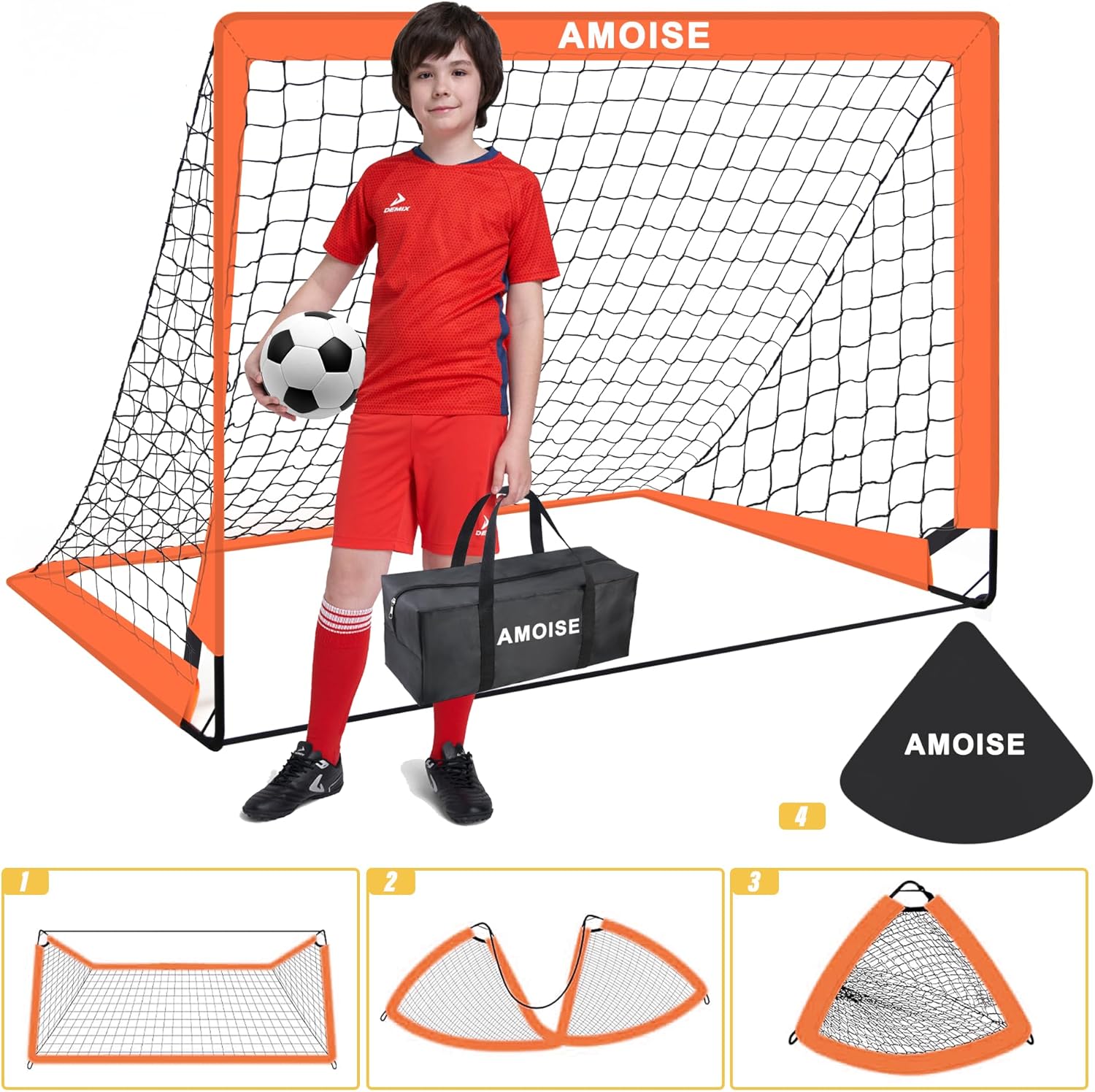 Kids Soccer Goals for Backyard Set of 2, Portable Soccer Goal Training ...