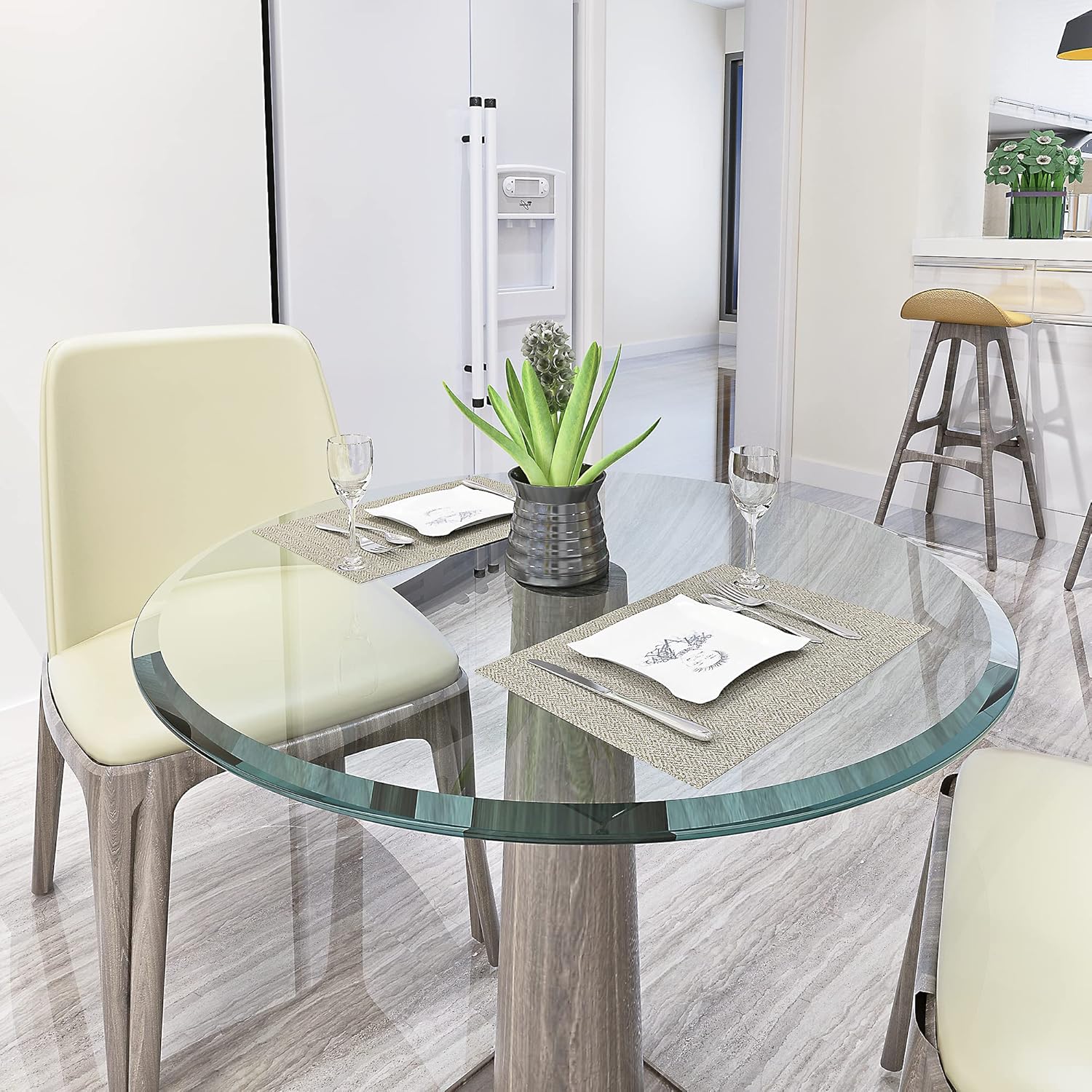 Amazon.com - Vliekcy 32" Inch Round Glass Table Top-1/2 Inch Thick ...