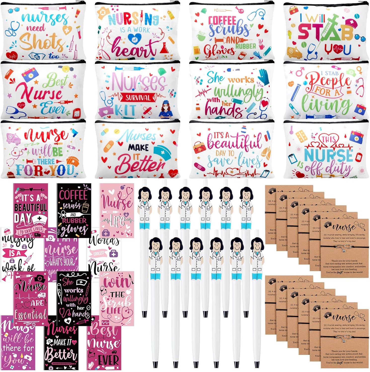Amazon.com: Sabary 48 Pcs Nurse Appreciation Gifts Set 12 Nurse Makeup ...