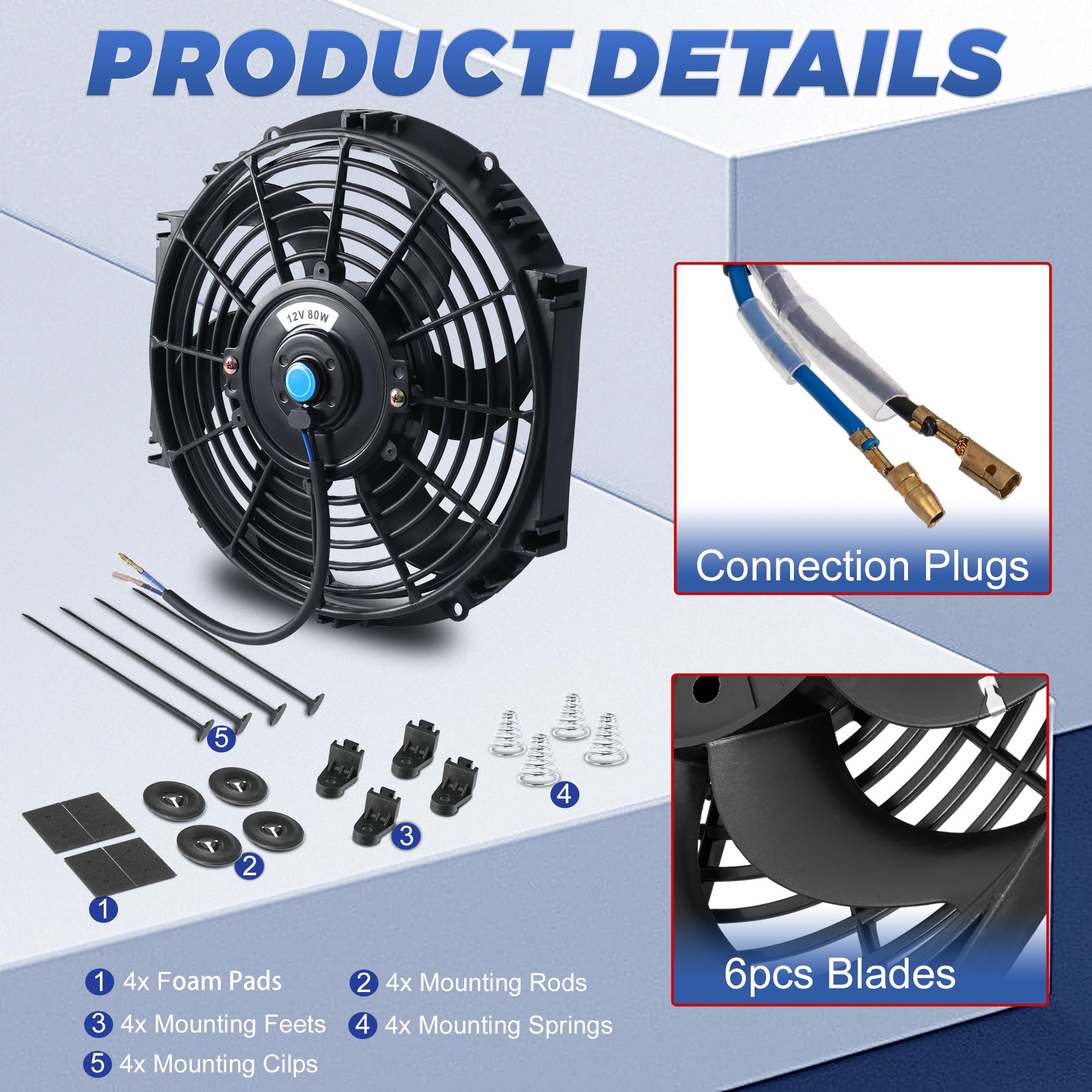Snapklik.com : 10 Inch 10” Black Universal Electric Radiator Slim Fan ...