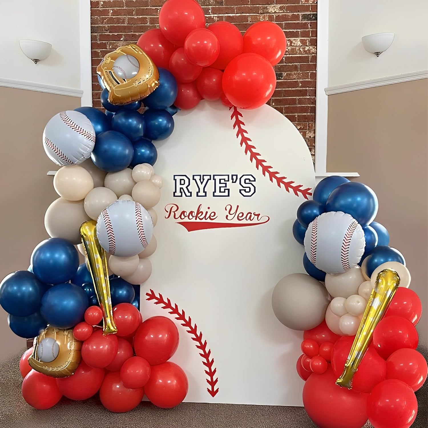 Amazon.com: Rookie of the Year 1st Birthday Decorations 144PCS Baseball ...