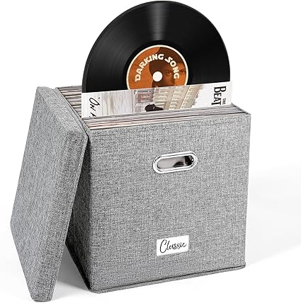 Amazon.com: Decorative Vinyl Record Storage Box - Record Album Storage ...