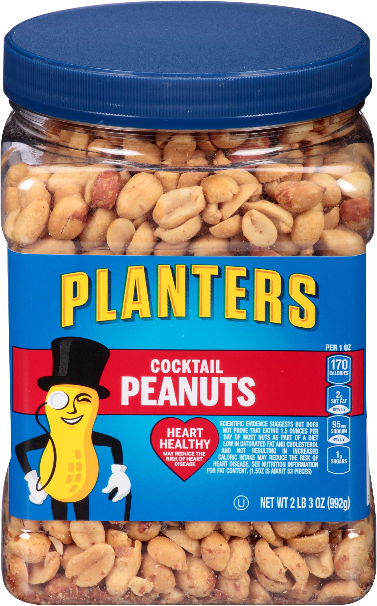 Amazon.com: PLANTERS Salted Cocktail Peanuts, Party Snack, Plant-Based ...