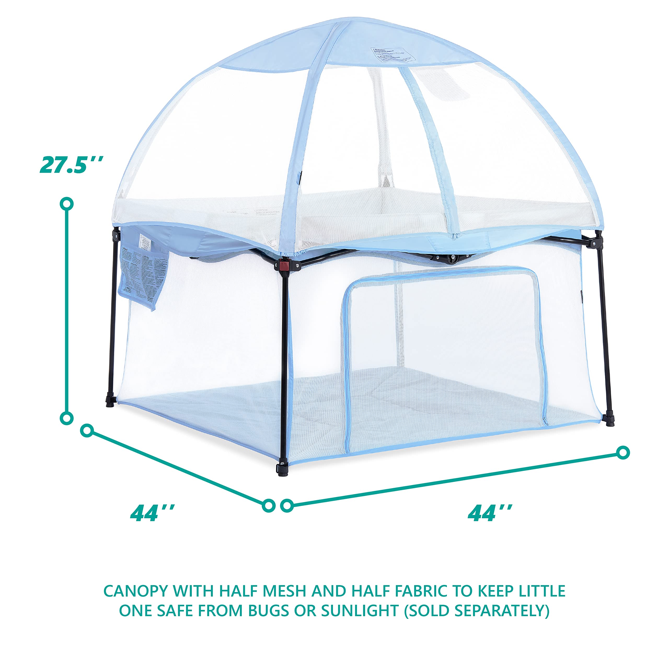 Dream On Me Ziggy Square Baby Playpen in Blue, Easy Set Up and ...