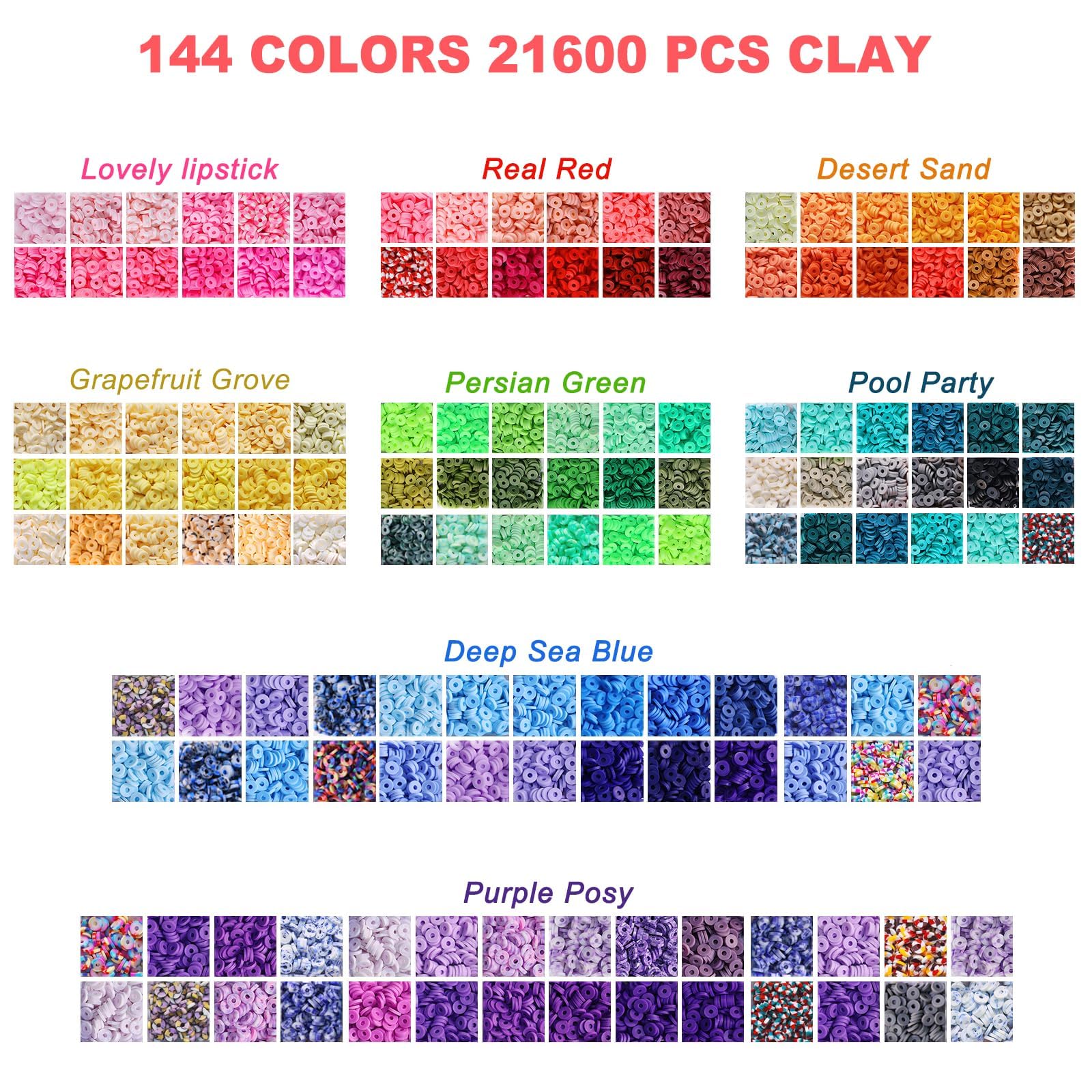 Snapklik.com : 23,000 Clay Beads Bracelet Making Kit,144 Colors 7 Boxs ...