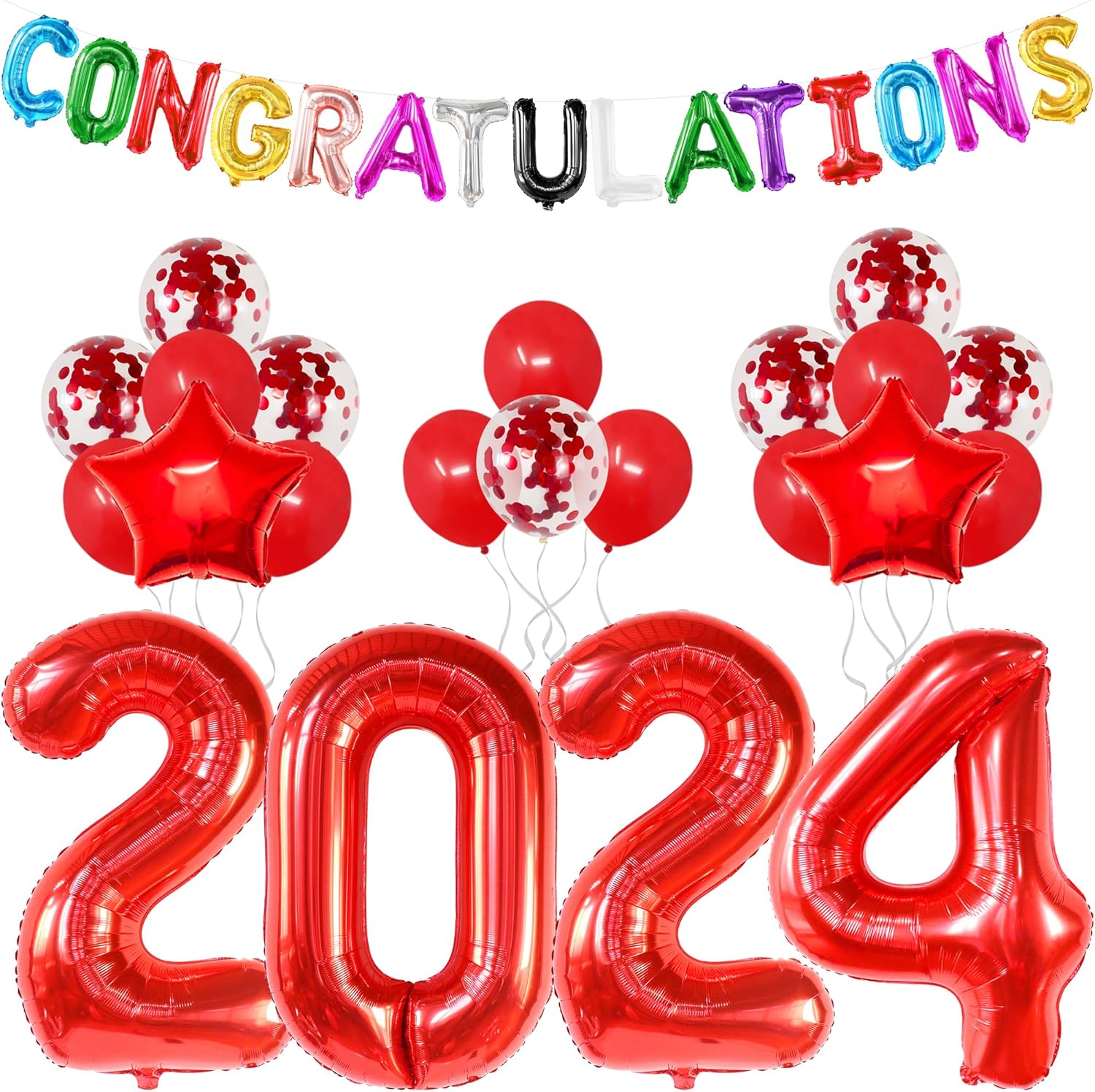 Amazon.com: KatchOn, Big Red 2024 Balloon Numbers Set - Pack of 23 ...