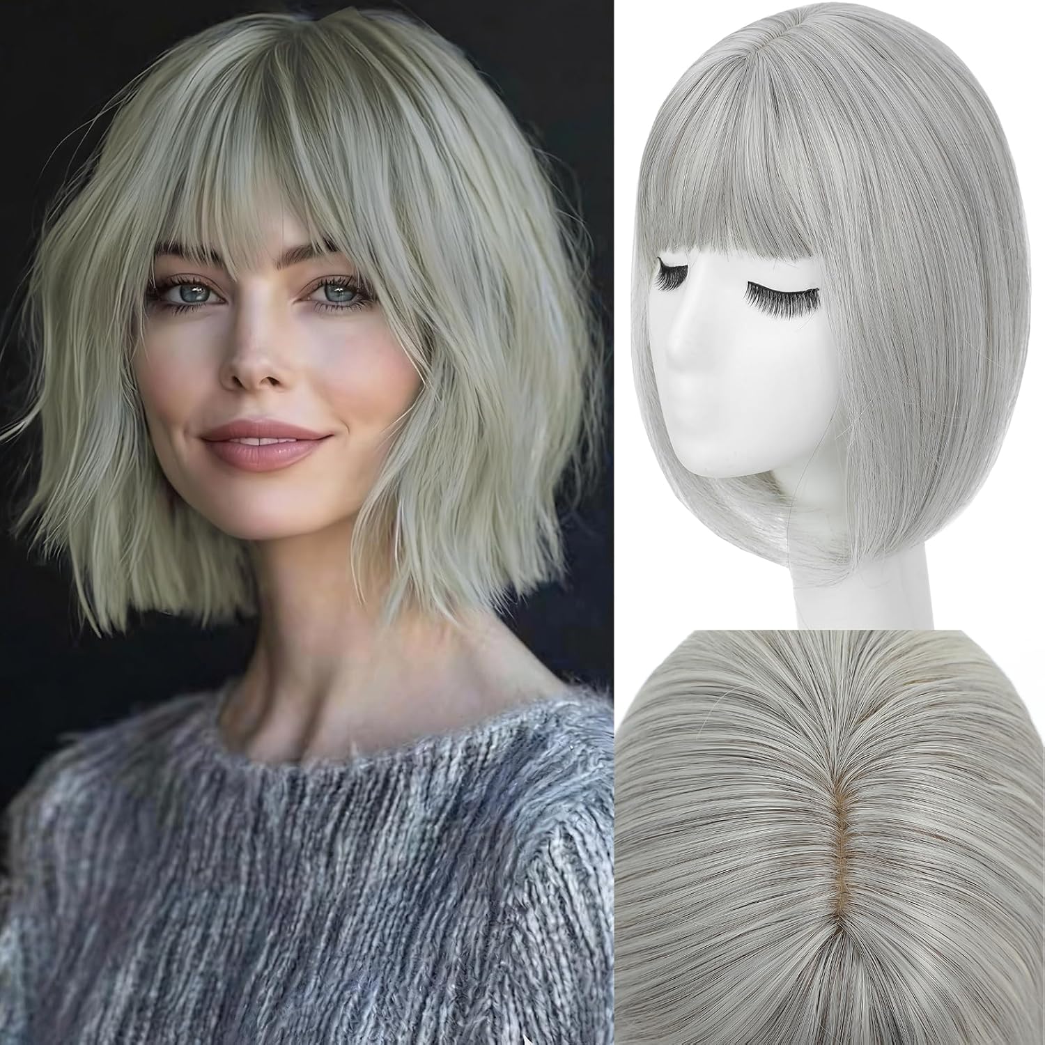 Amazon.com : Jinhui Hair Toppers for Women with Thinning Hair, 12 Inch ...