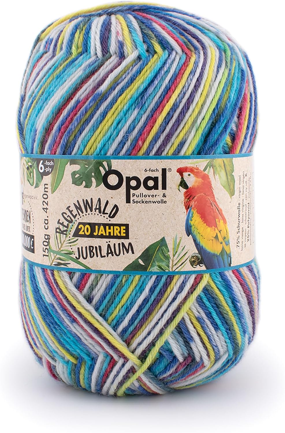 Opal Regenwald 20-Year Anniversary 6-Ply Yarn - Wool Blend, for ...