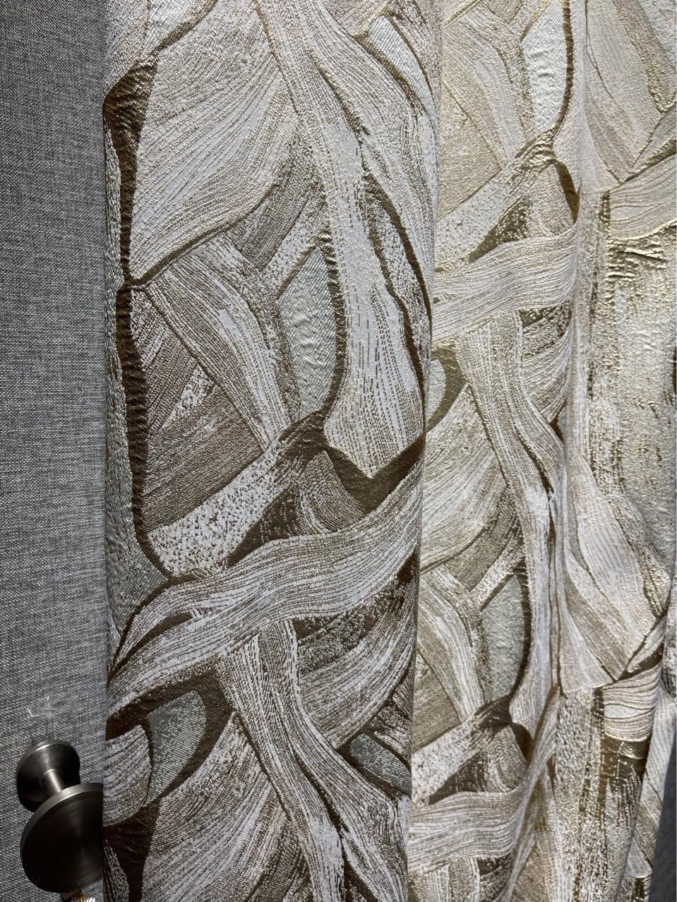 Amazon.com: Vertical Blinds Gold Light Luxury Beige Jacquard Abstract ...