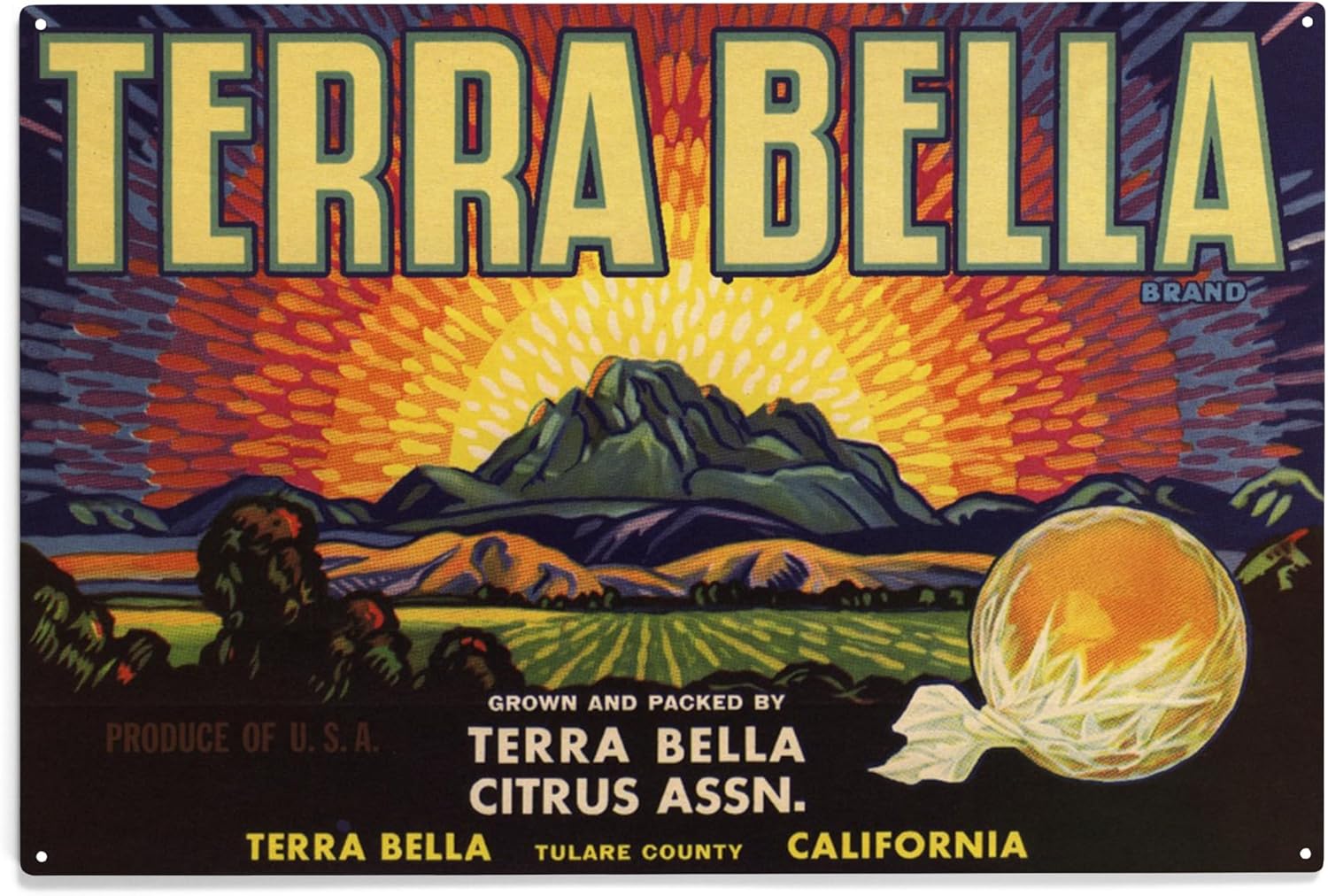 Terra Bella Brand, Terra Bella, California, Citrus Crate Label Birch ...