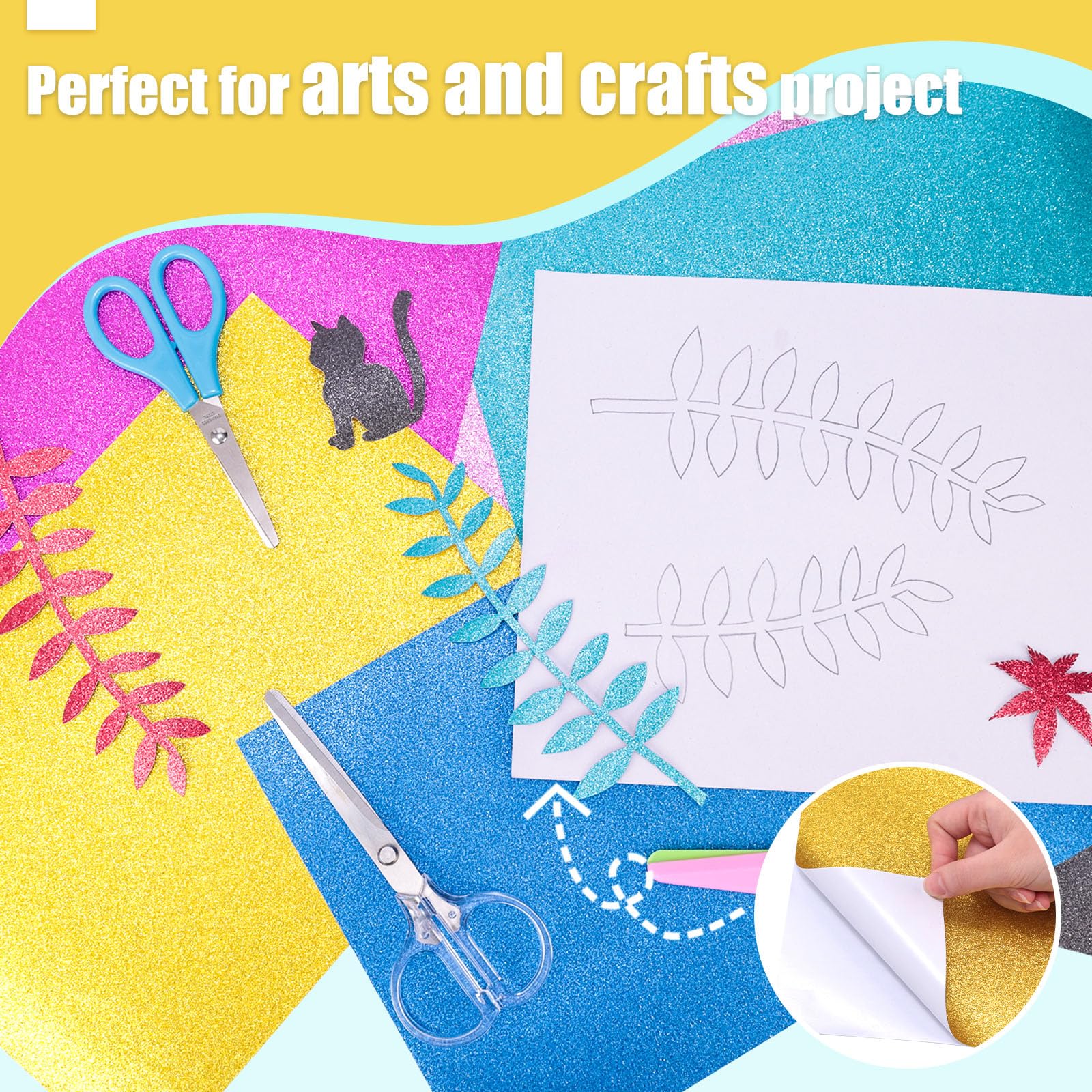 Snapklik.com : 28 Sheets Glitter Cardstock Paper, A4 Sparkly Paper ...