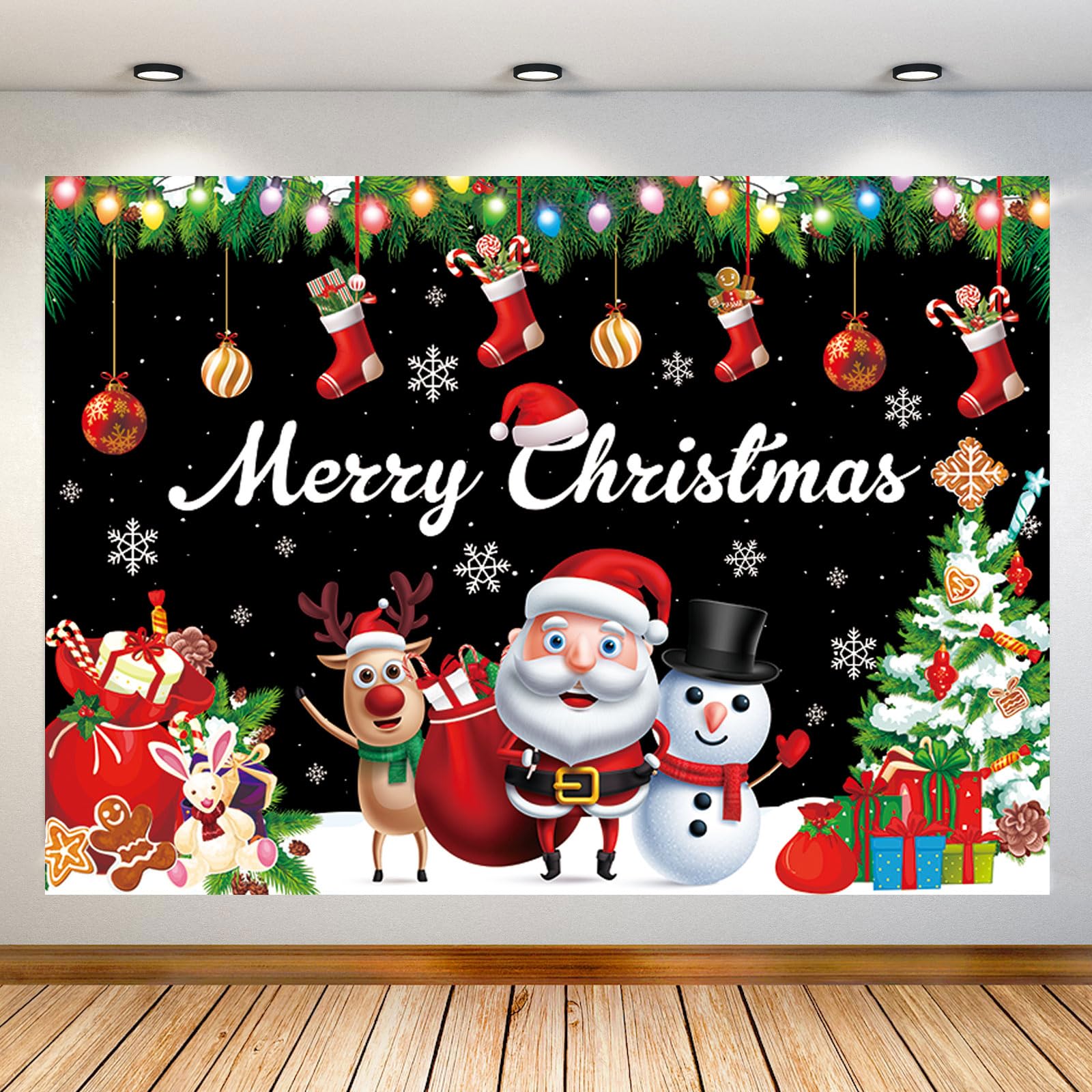 Amazon.com : GAOTU Christmas Backdrop Banner Xmas Large Santa Claus ...